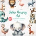 Watercolor Safari Animals Clipart Jungle Animals Nursery Wall Decor ...