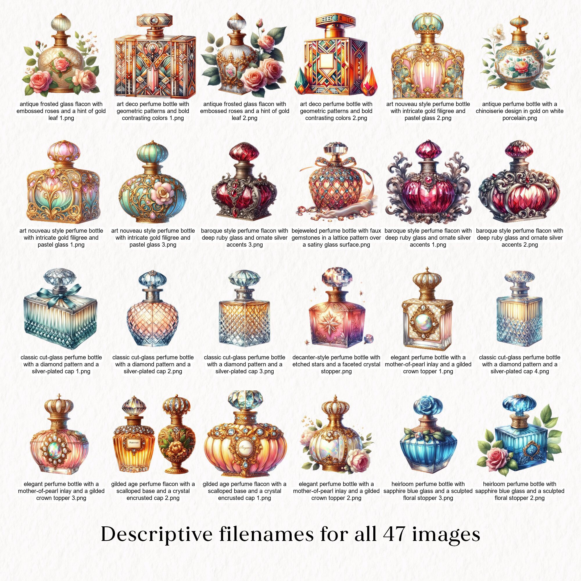 Vintage Perfume Clipart Bundle, Perfume Spray PNG, Vintage Makeup ...