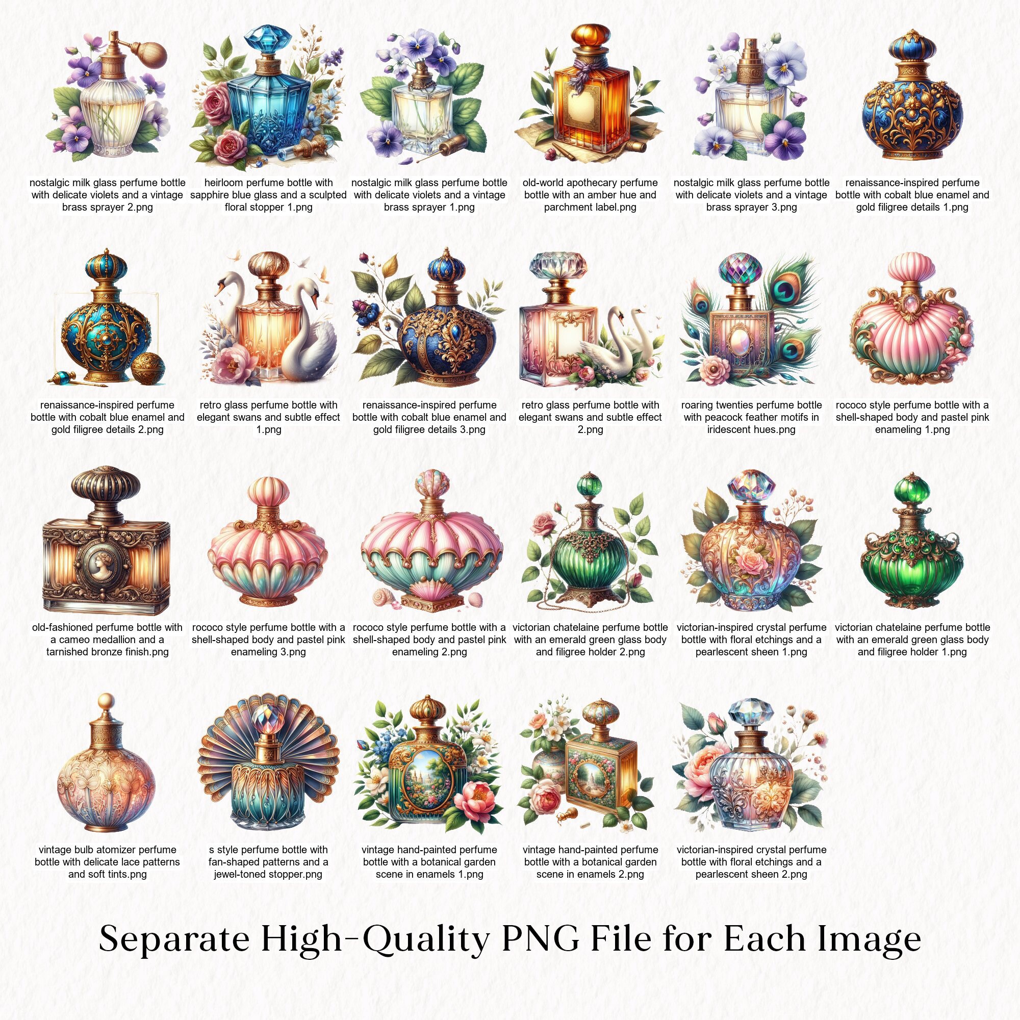 Vintage Perfume Clipart Bundle, Perfume Spray PNG, Vintage Makeup ...