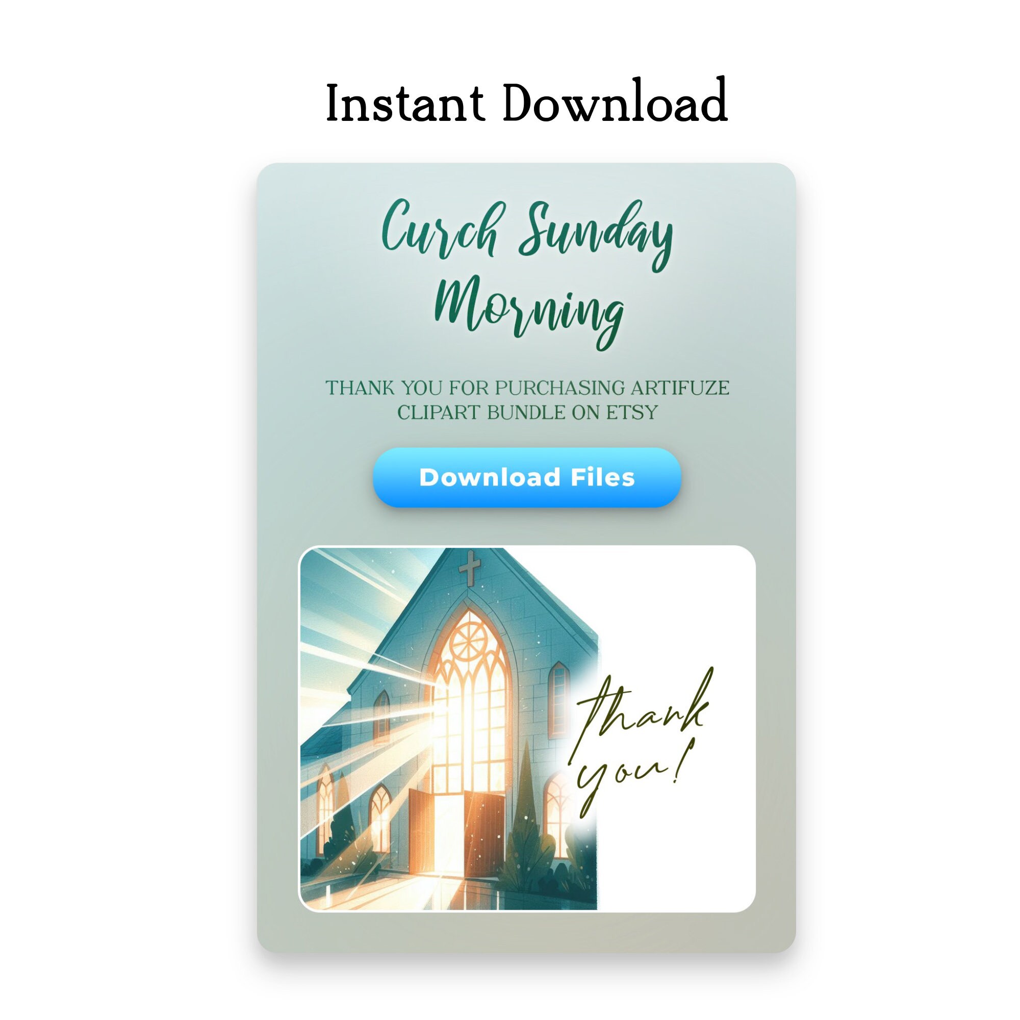 Church Sunday Morning Watercolor Bundle 14 Pngs, Clipart for Worship ...