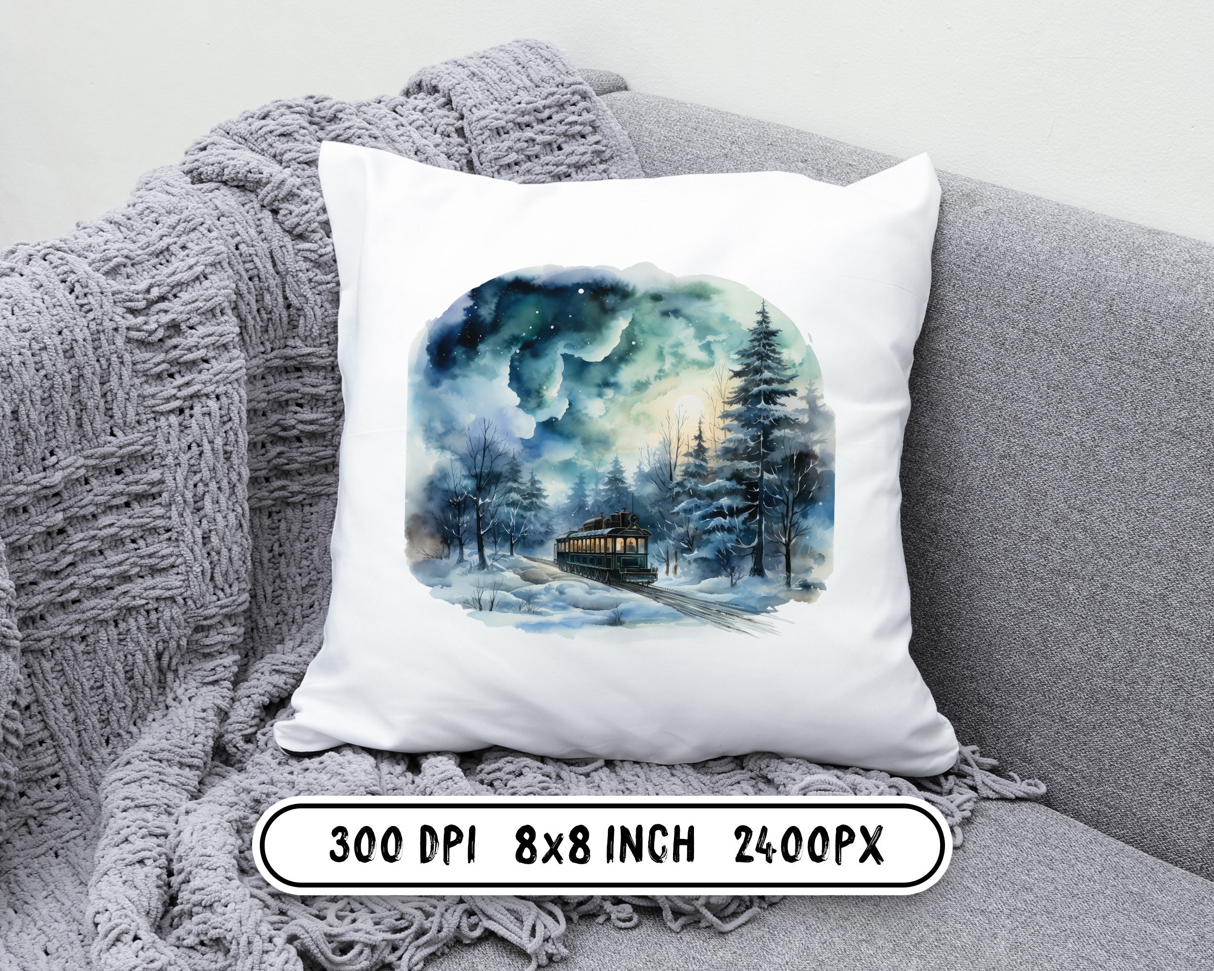 Christmas Night Watercolor Clipart Bundle 68 High Quality Pngs, Holiday ...