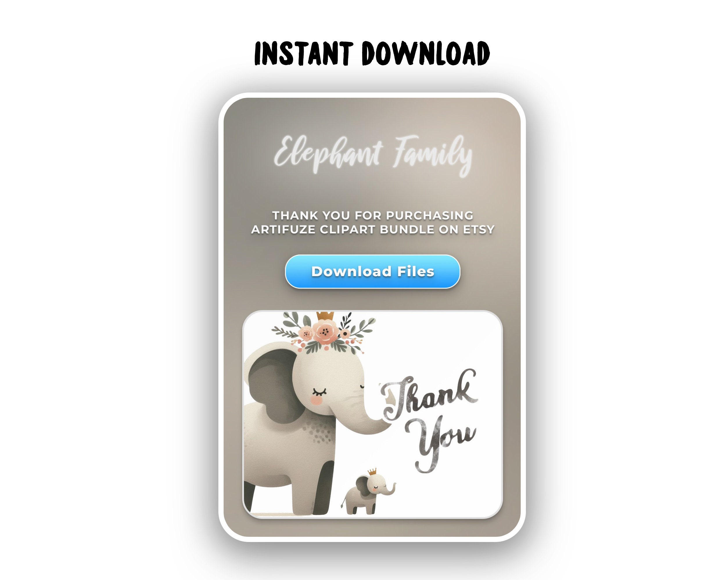 Elephant Family Watercolor Clipart Bundle 18 High Quality Transparent ...