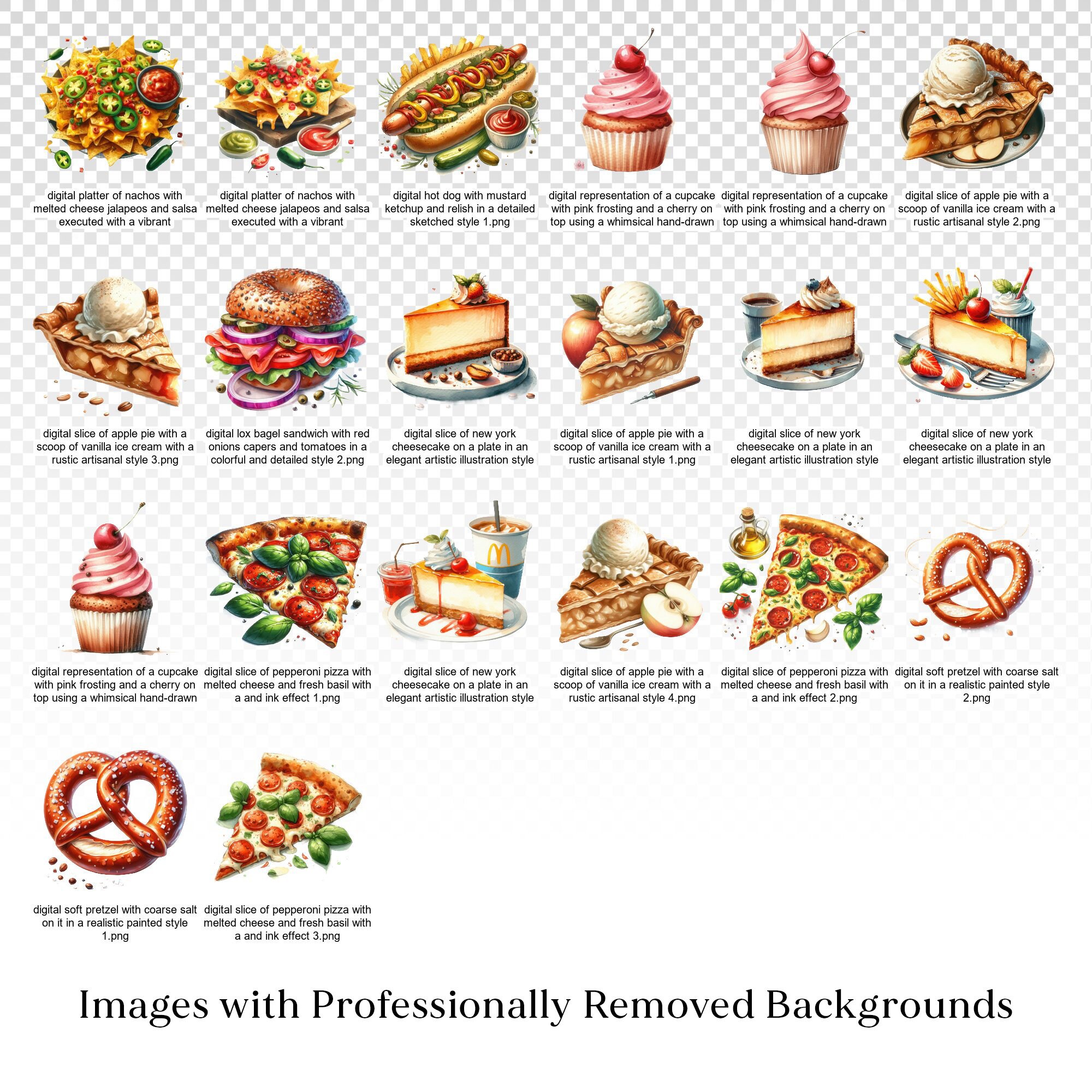 Fast Food Clipart Bundle Burger, Pizza, Taco, Sandwich, Ramen, Hotdog ...