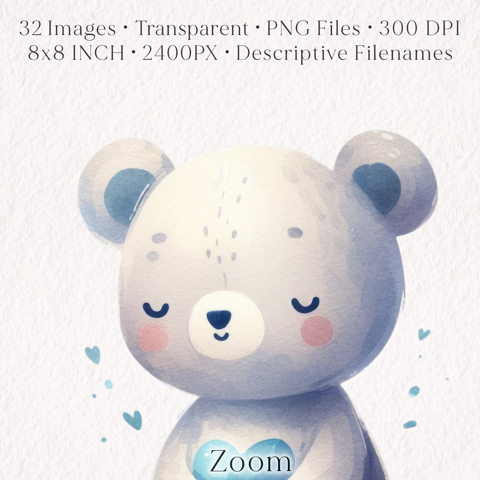 Watercolor Baby Bear Clipart Nursery Decor, Teddy Bear, Baby Shower ...