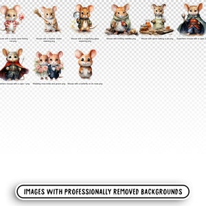 Cute Mice Watercolor Clipart Bundle - 57 Transparent PNG Images ...