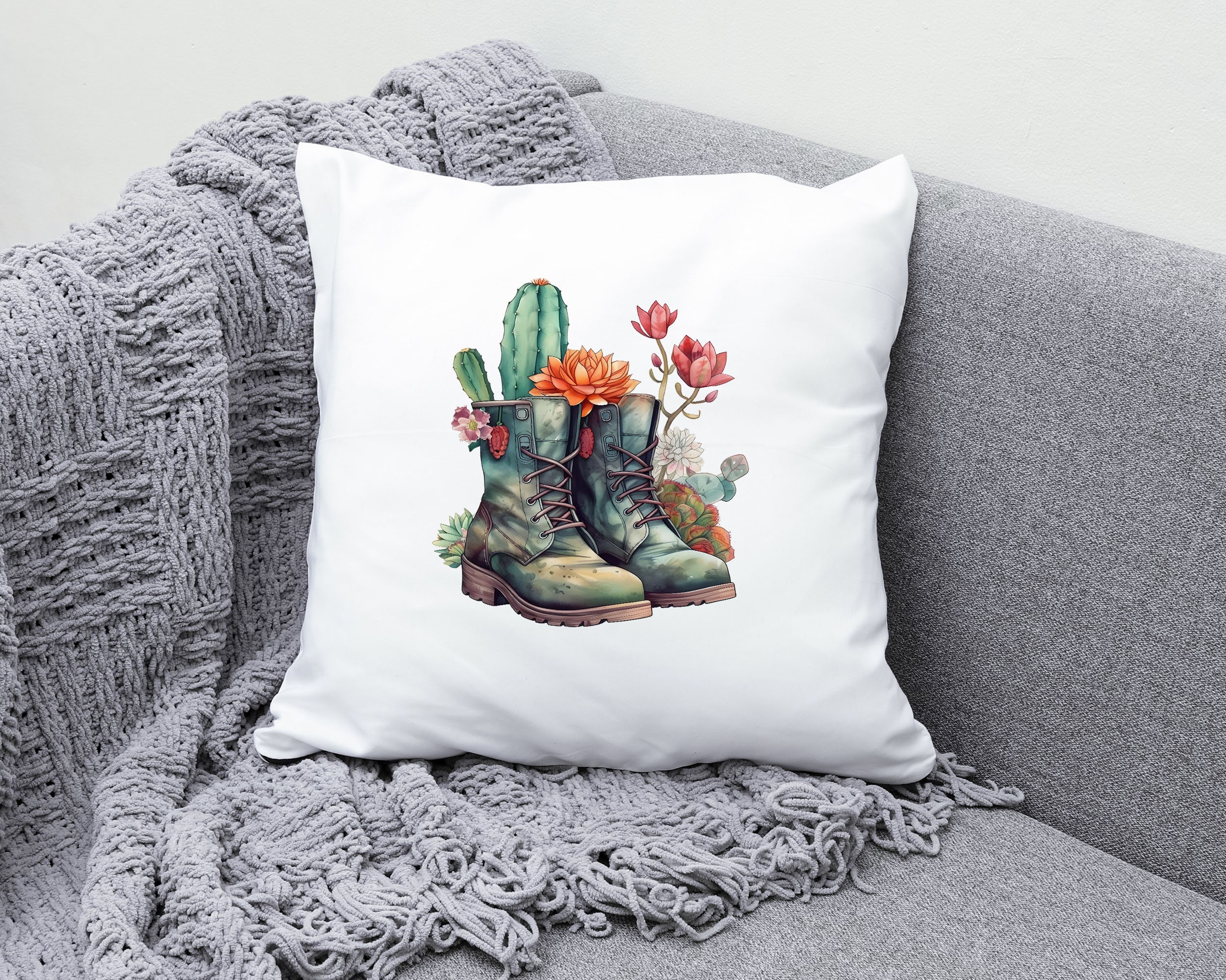 Cute Cactus Boots Clipart Bundle PNG Suitable for - Etsy