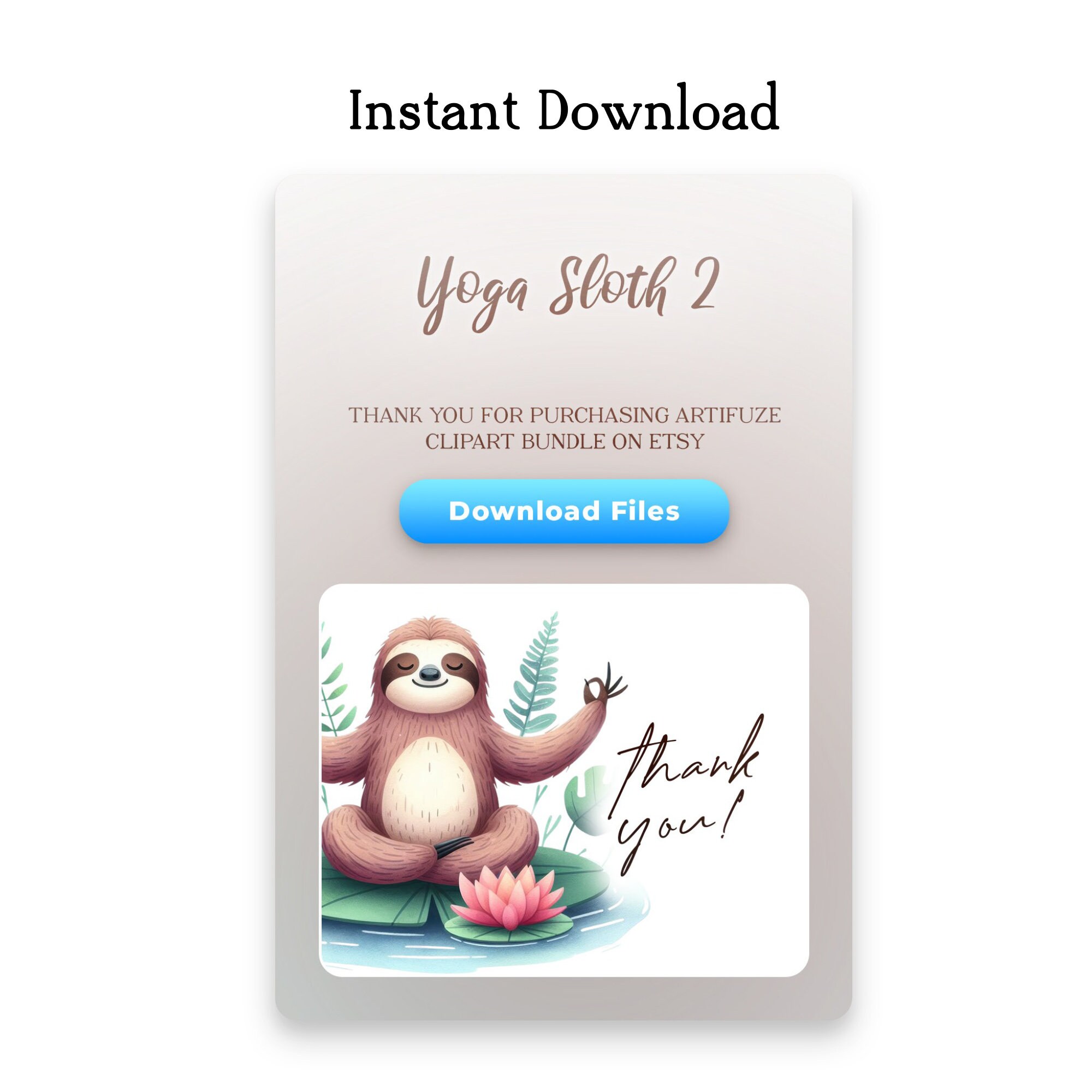 Yoga Sloth Watercolor Clipart Bundle 25 PNG Images of Relaxing Sloths ...