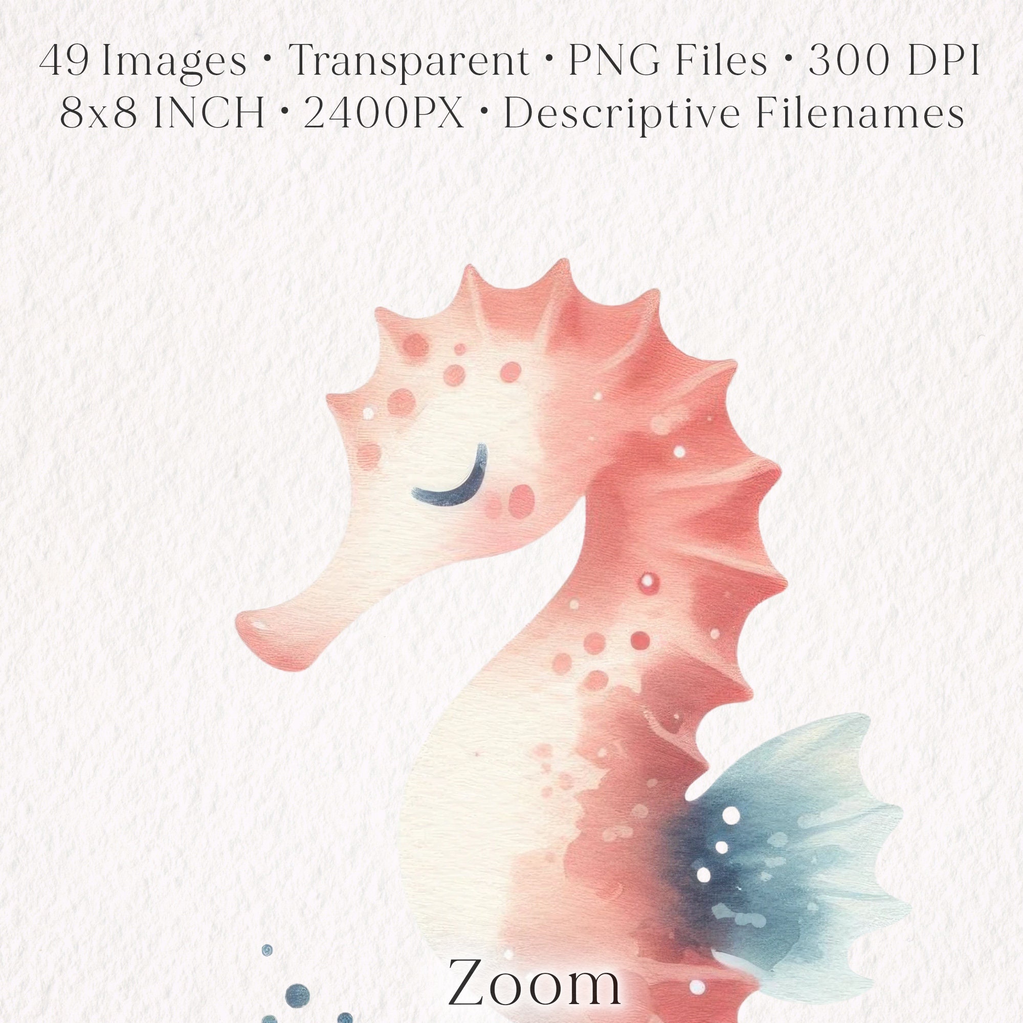 Ocean Animals Watercolor Clipart - Cute Undersea Nursery Decor, Whale ...