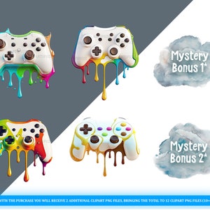 Melting Gaming Controller Clipart Bundle PNG 10 High Quality Pngs ...
