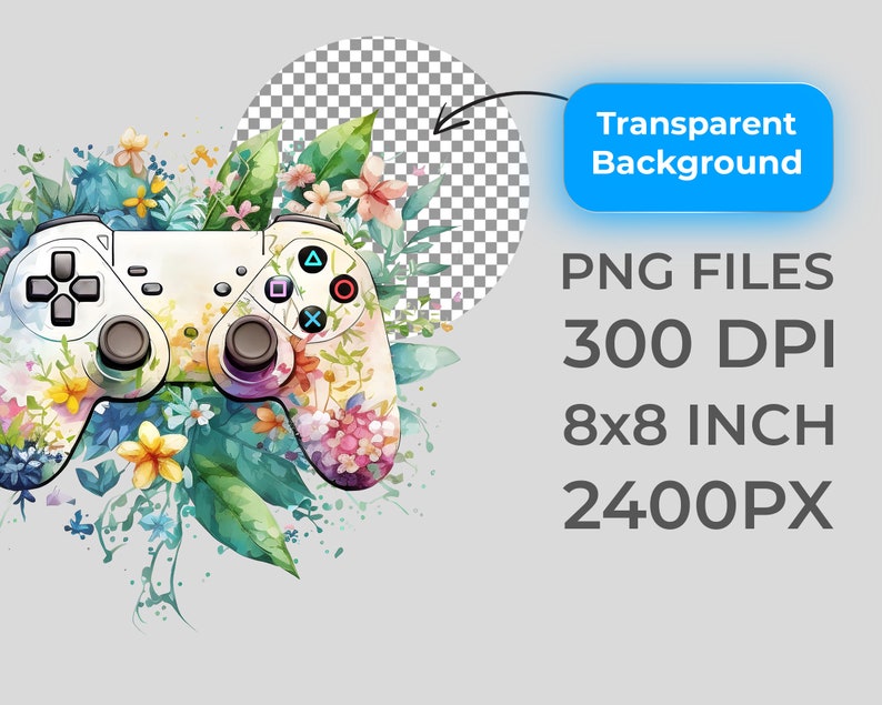 Gaming Controller Flower PNG Clipart Bundle 10 High Quality Pngs ...