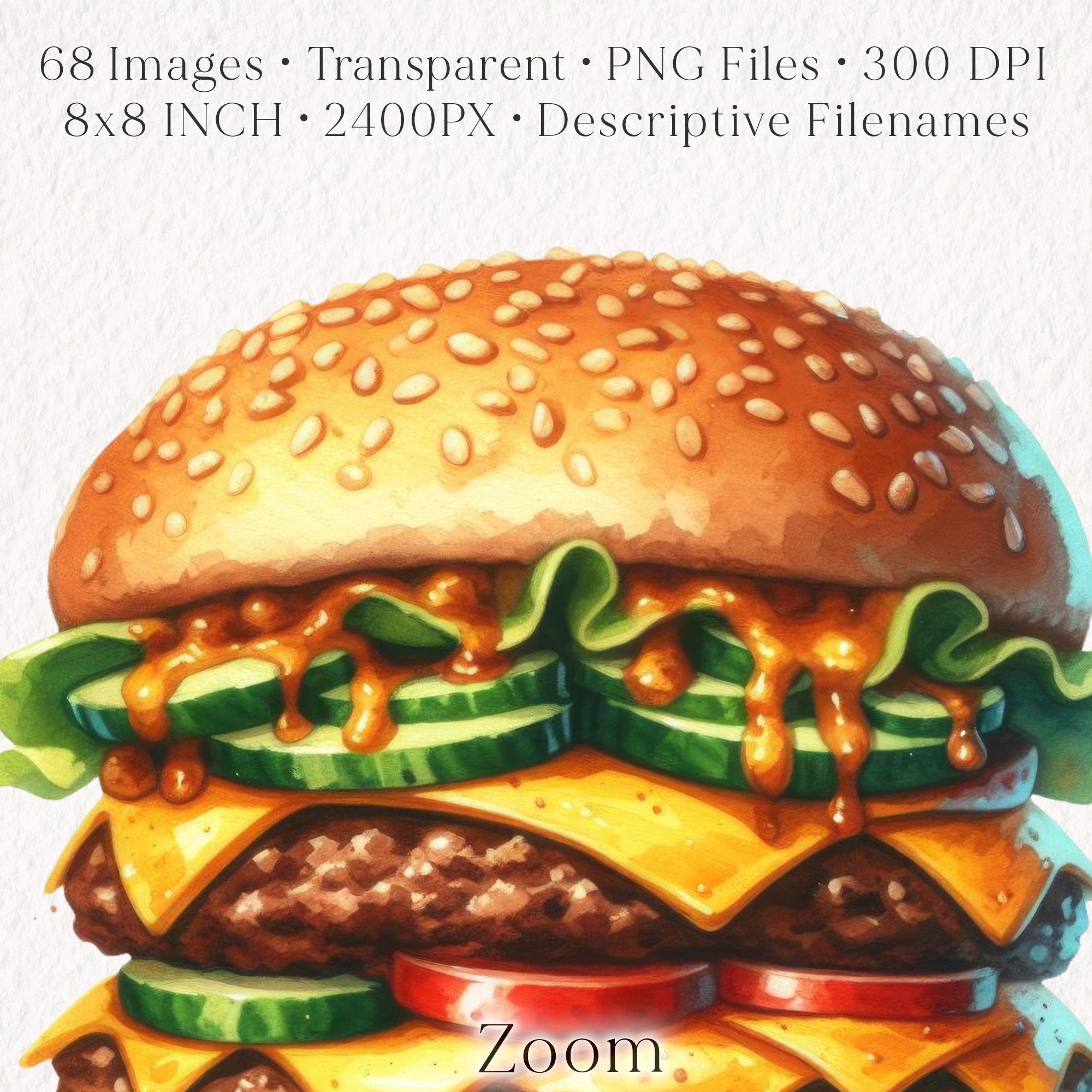 Fast Food Clipart Bundle Burger, Pizza, Taco, Sandwich, Ramen, Hotdog ...