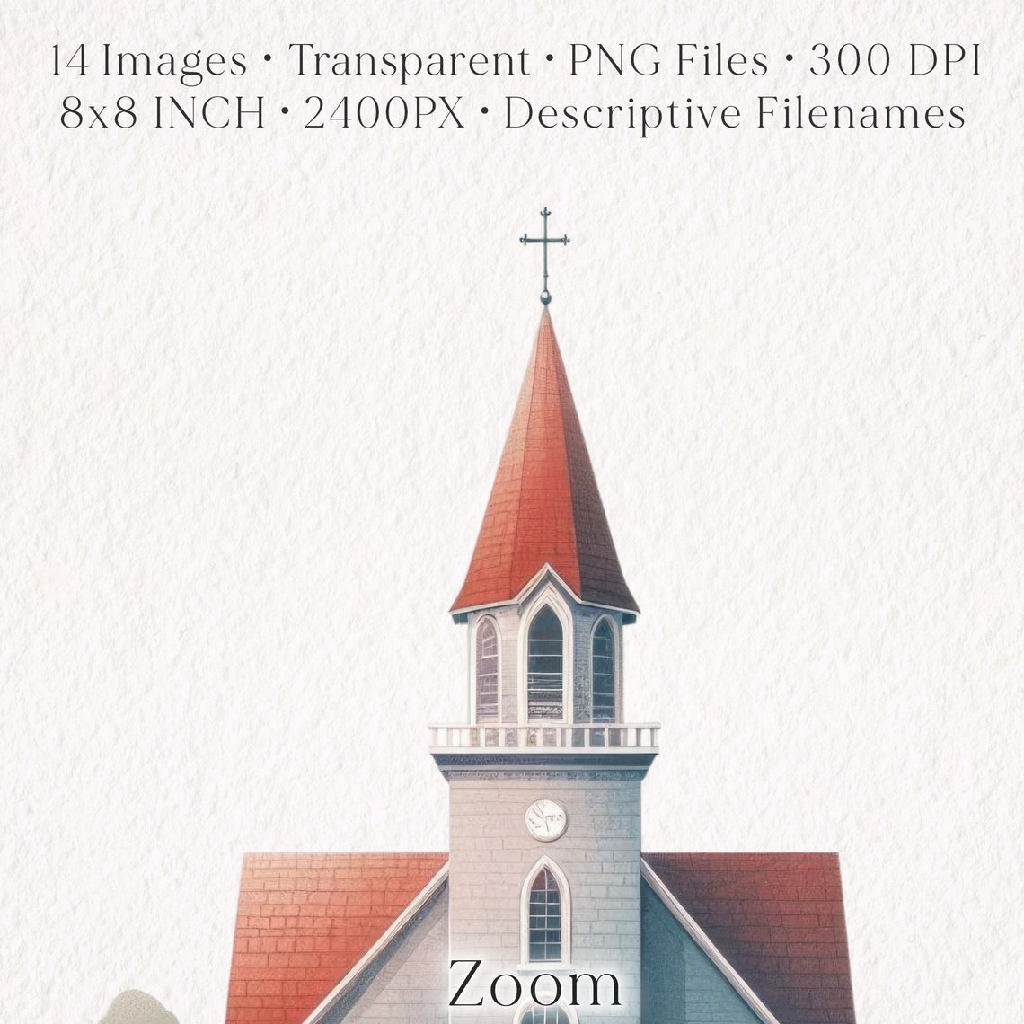 Church Sunday Morning Watercolor Bundle 14 Pngs, Clipart for Worship ...