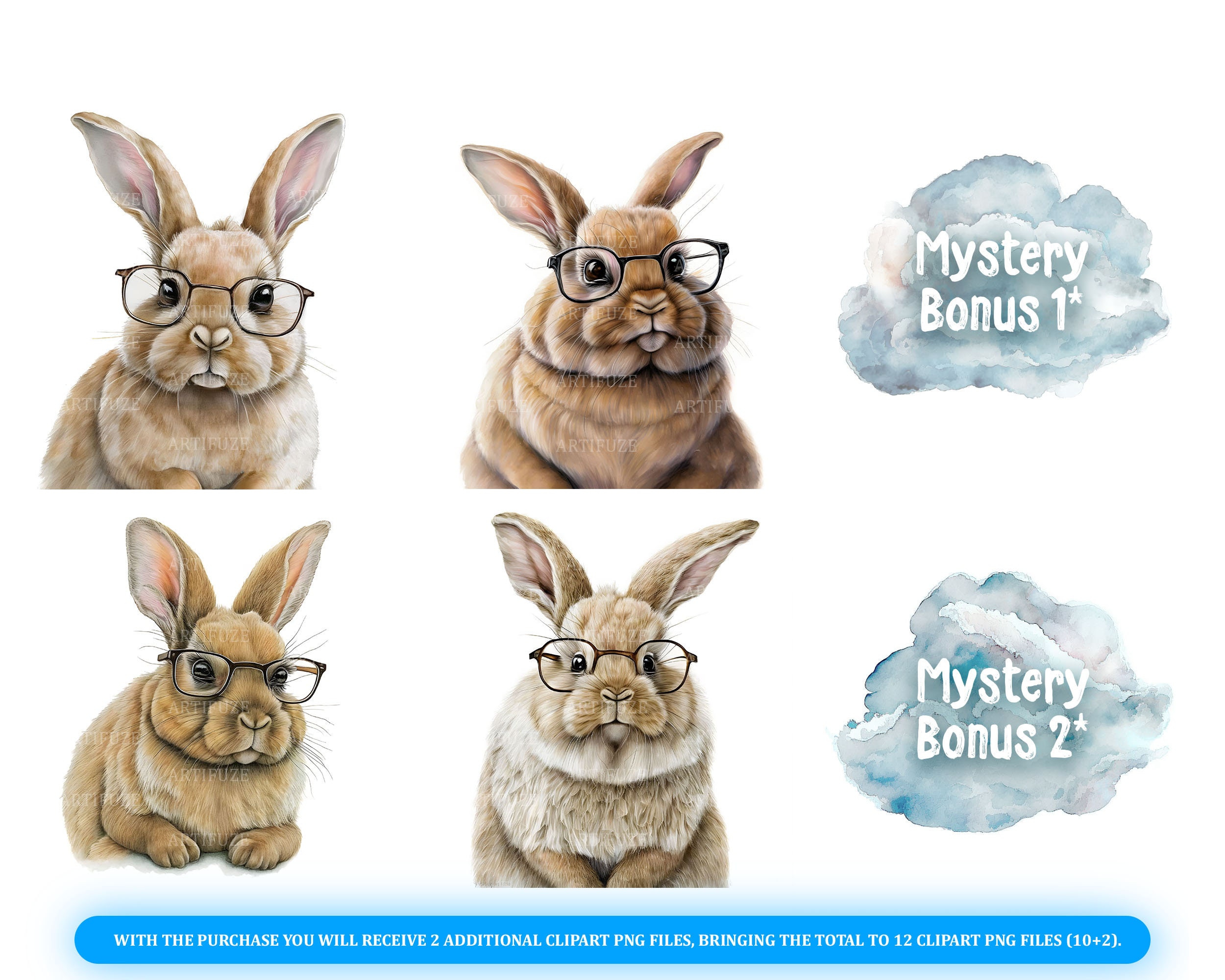 Funny Bunny Design Bundle 10 Funny Rabbit Glasses - Etsy