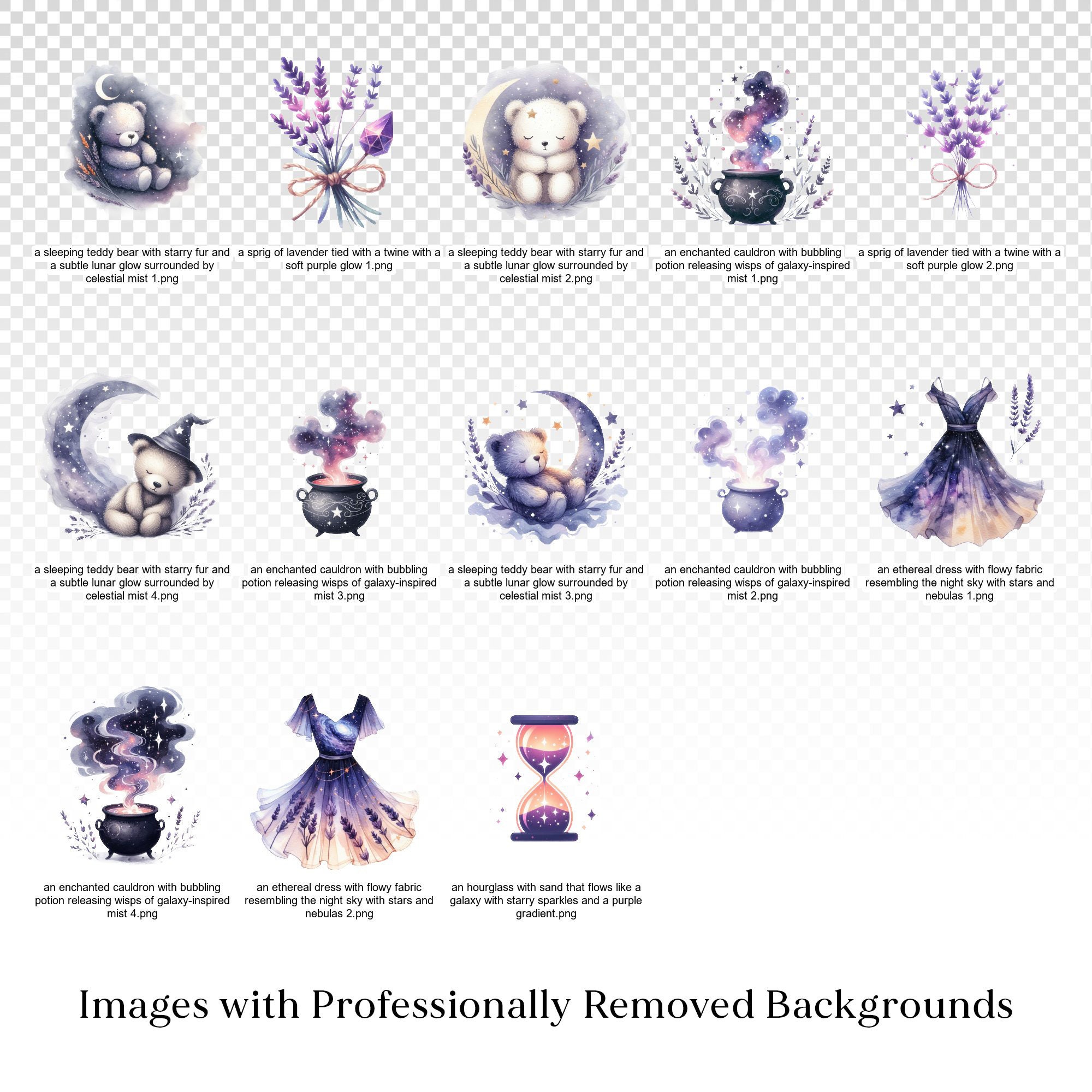Witch Clipart Bundle Lavender Dream Magic Witchcraft Clip Art PNG ...
