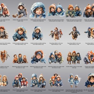 Winter Wonderland Children Playing Clipart - 56 High-quality Watercolor ...