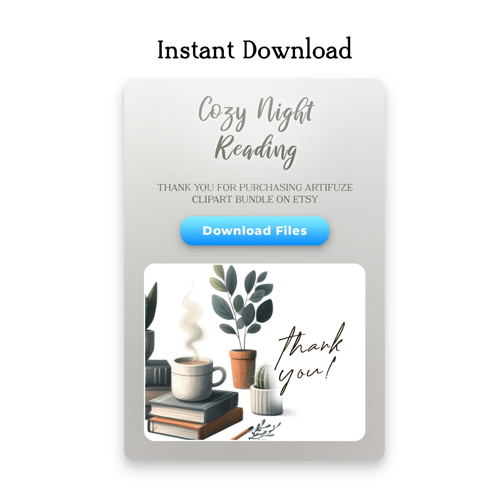 Cozy Reading Corner Clipart Bundle - Watercolor Night Reading ...