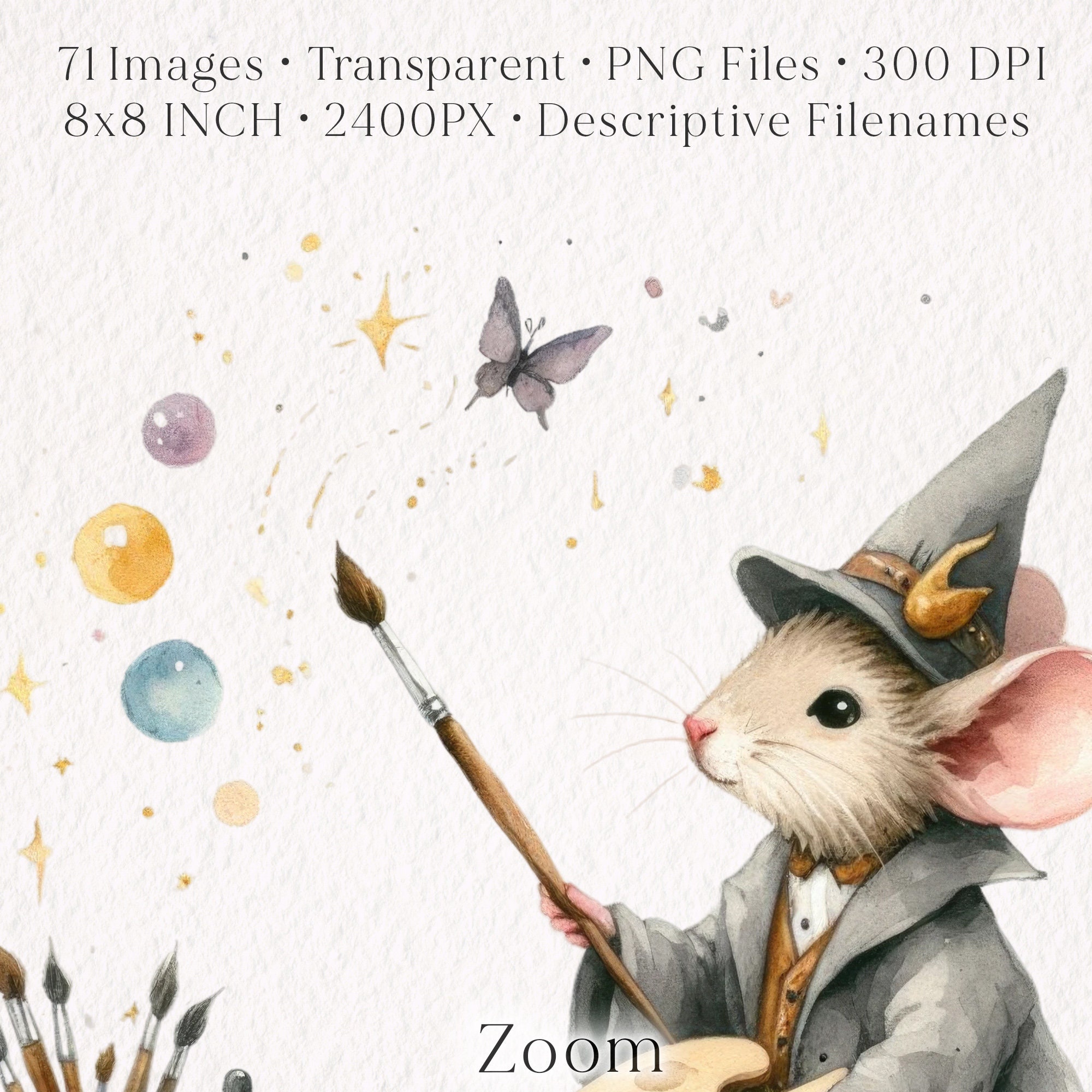 Fairytale Clipart Mice Watercolor PNG, Fantasy Mice Art, Fairytale ...