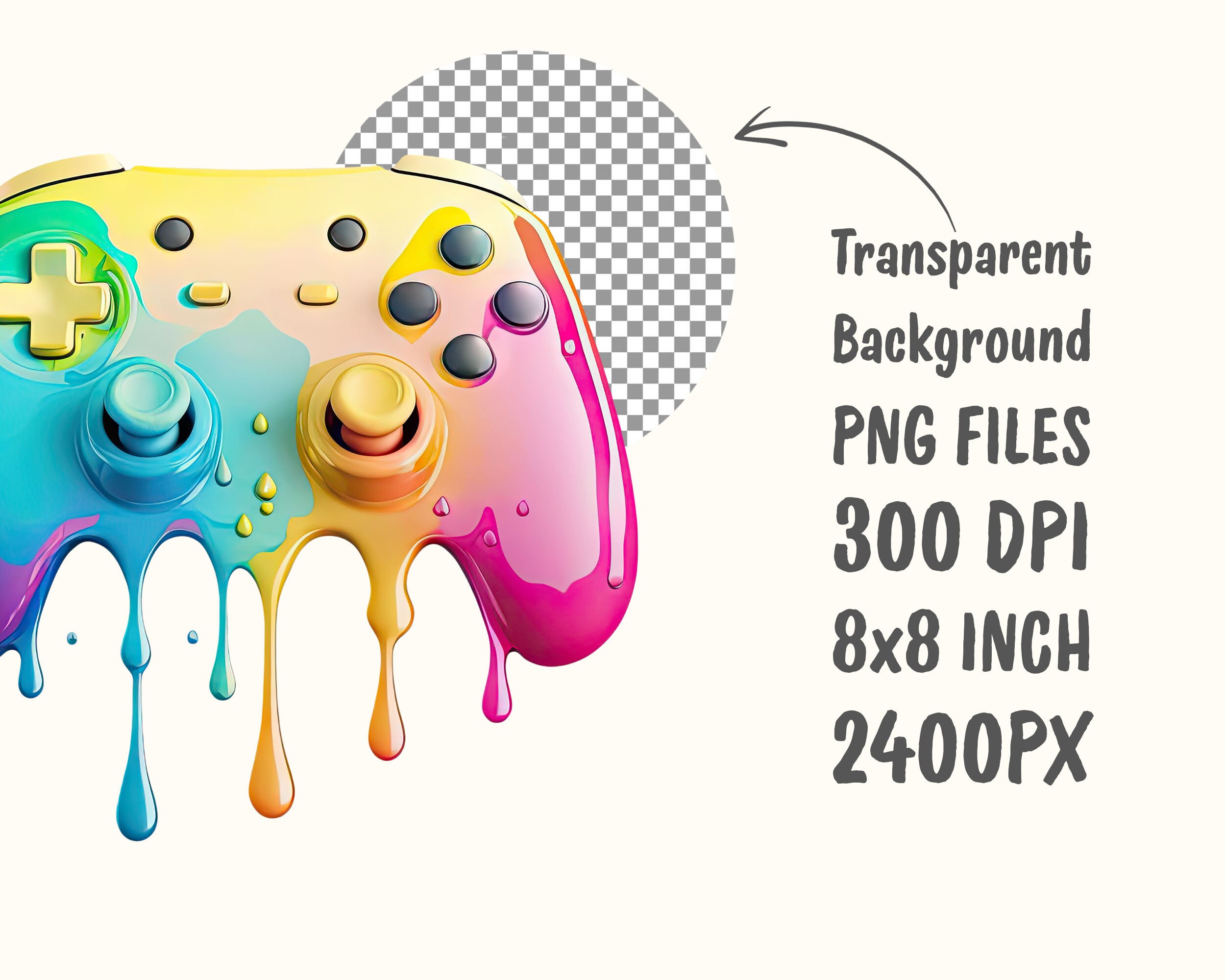 Melting Gaming Controller Clipart Bundle PNG 10 High Quality - Etsy UK