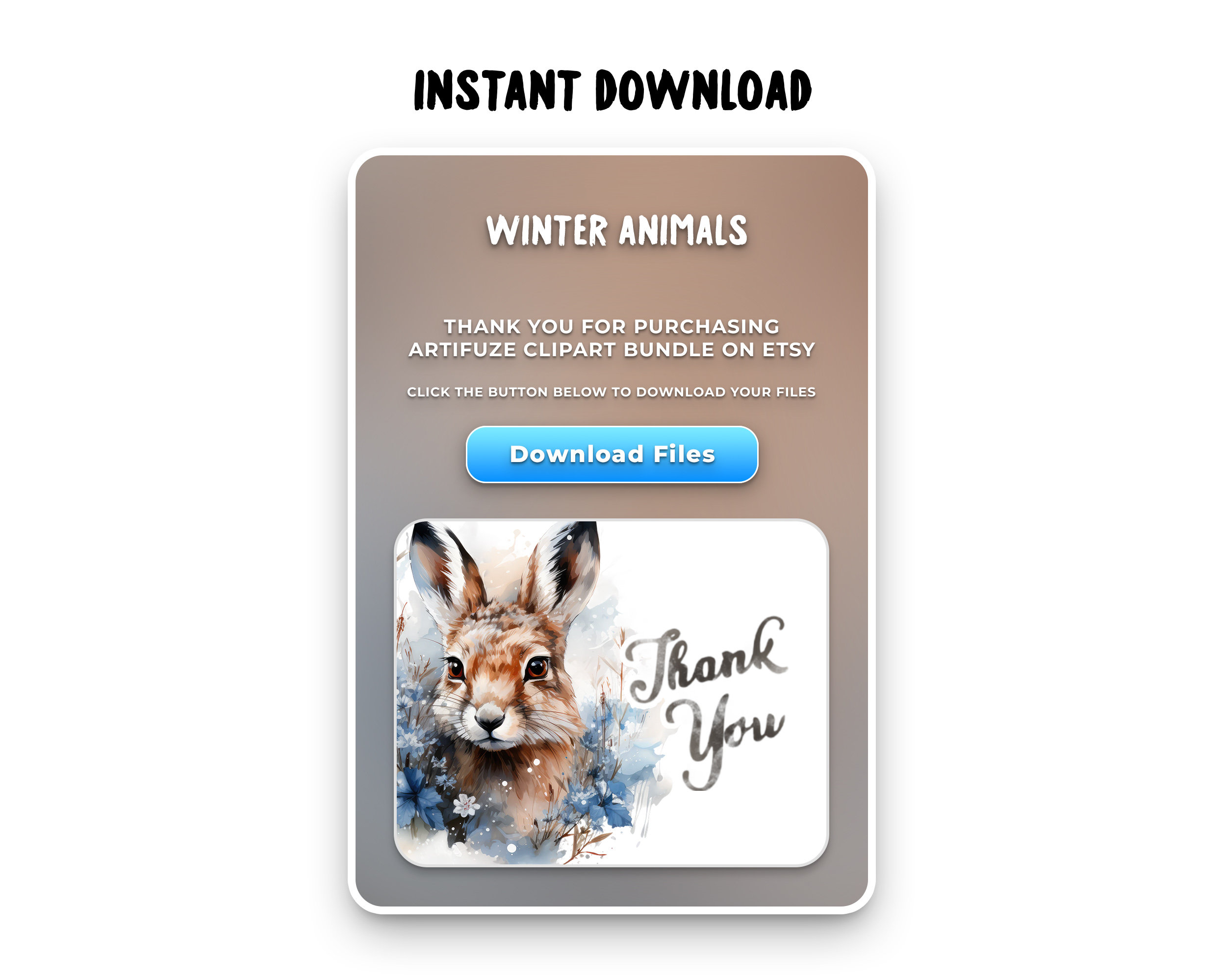 Winter Animals Watercolor Clipart Bundle 57 PNG Transparent Images High ...