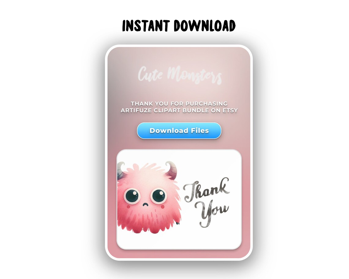 Cute Monsters Watercolor Clipart Bundle - 35 PNG Transparent Images ...