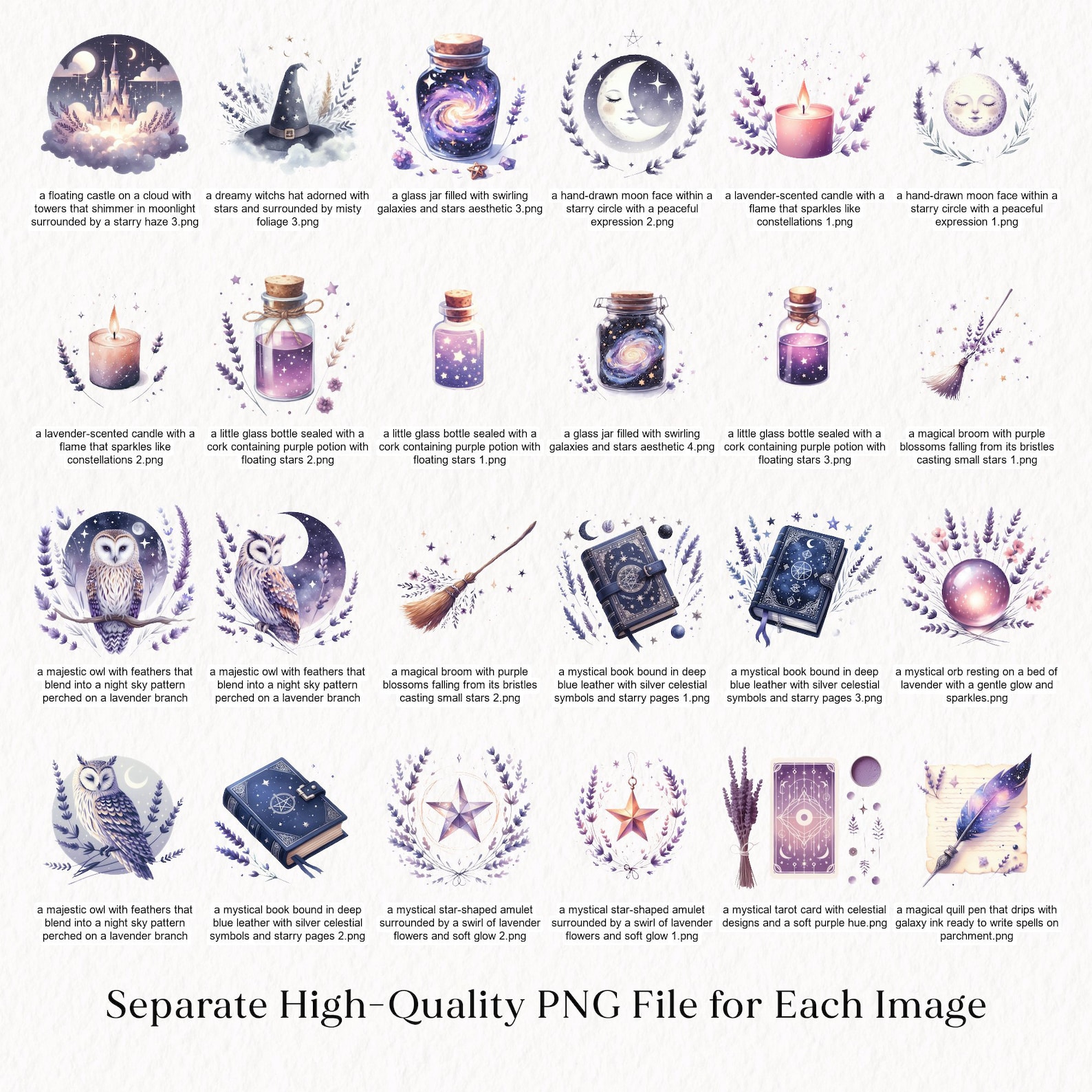 Witch Clipart Bundle Lavender Dream Magic Witchcraft Clip Art PNG ...