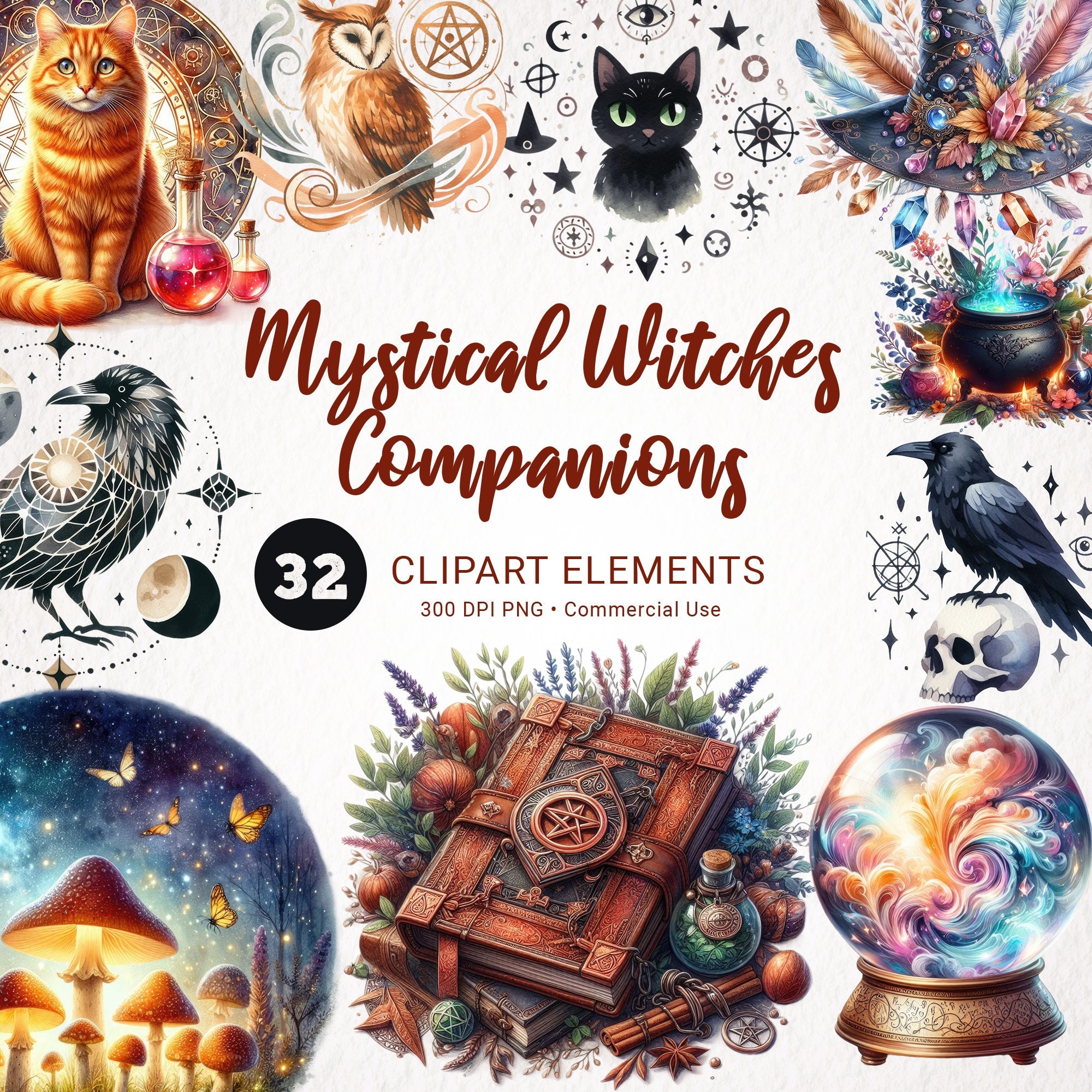 Witchcraft Clipart PNG Mystical Witches Pets, Wiccan, Moth, Mystical ...