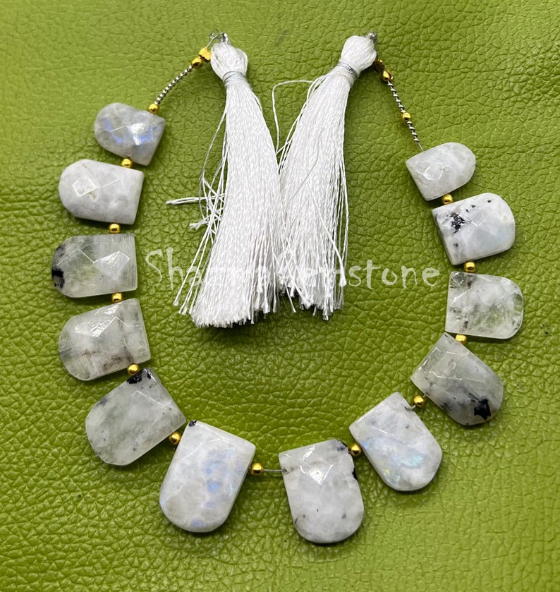 8" Natural Moss Rainbow Faceted Fancy U Shape Beads Diy Jewelry ...