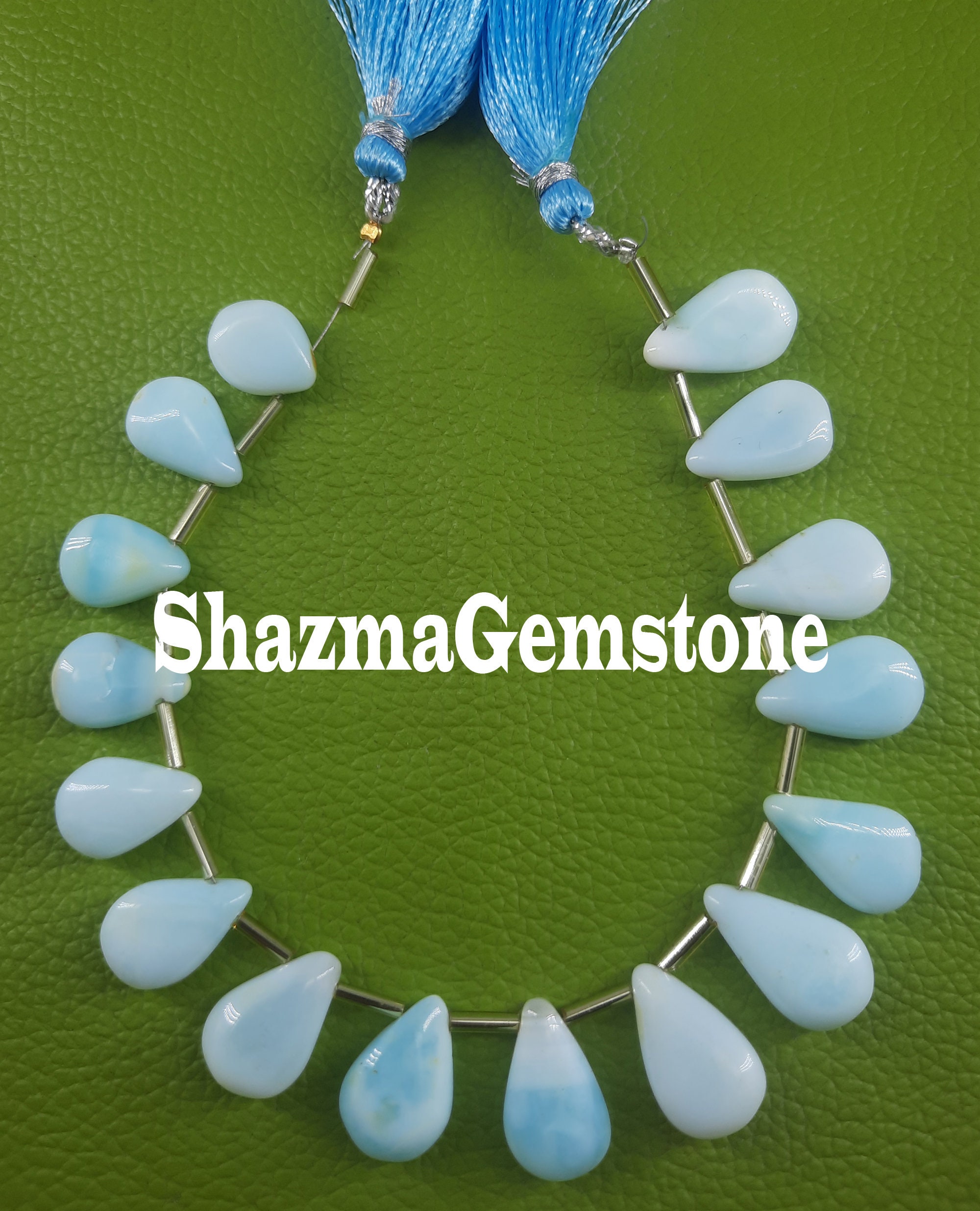 8 Strand Peru Opal Smooth Pear Shape Beads Peruvian Opal Plain Teardrop ...