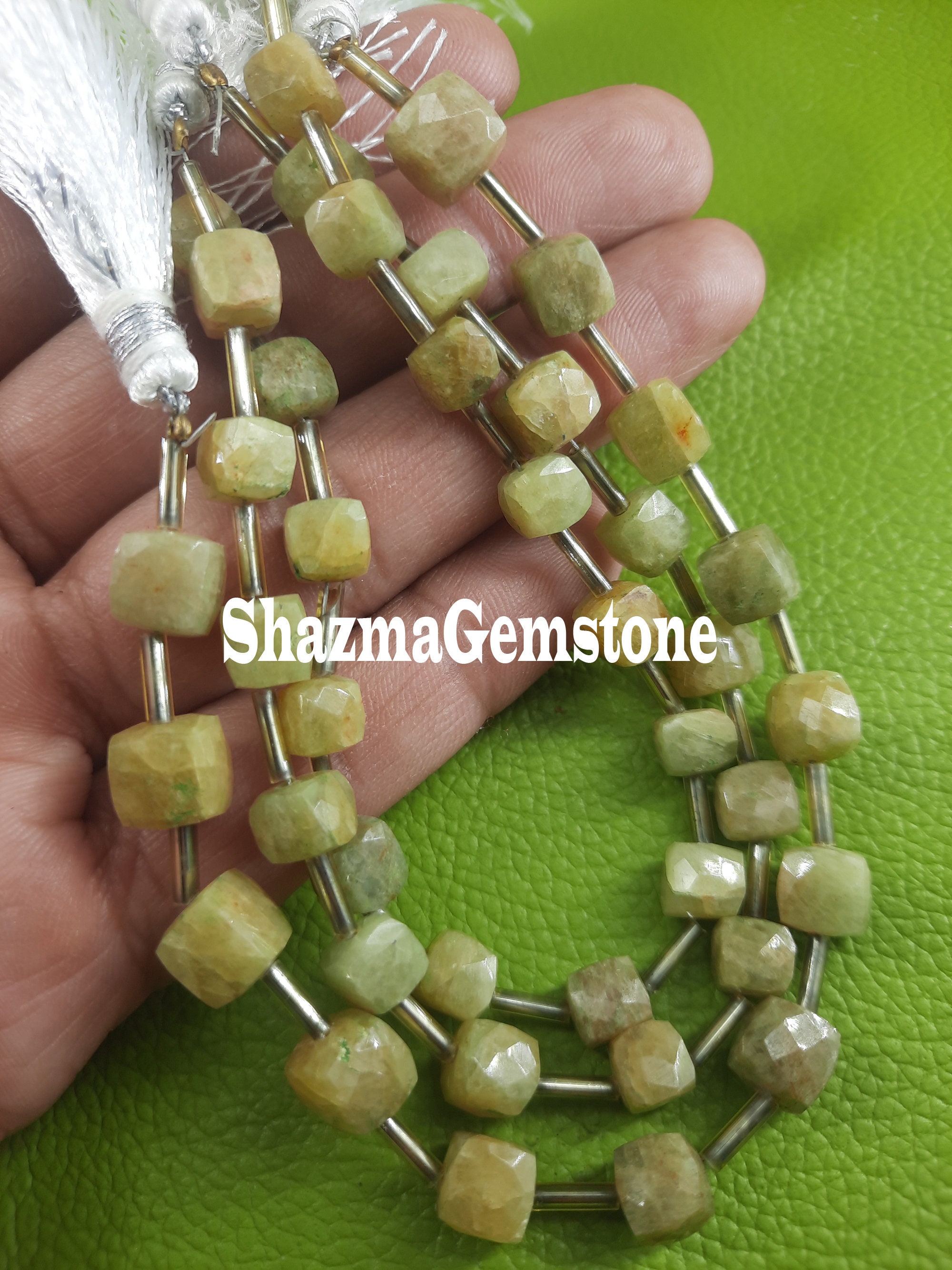 8 Strand Natural Vessonite Beads Vessonite 3d Cube Beads Vessonite Box ...