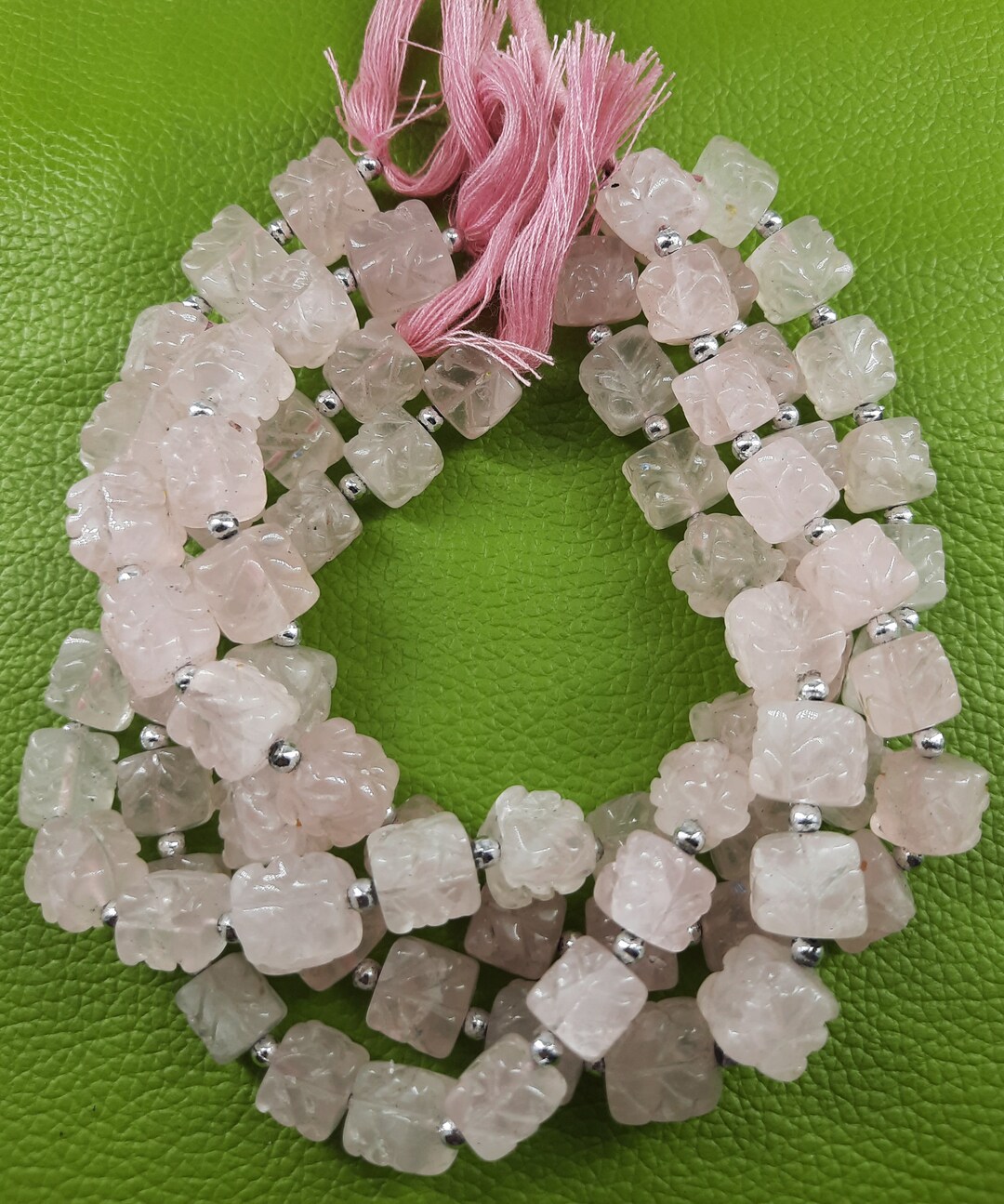Carved Rose Quartz Box Beads: 8" Strand, 8-10mm Gemstone Cubes - Etsy