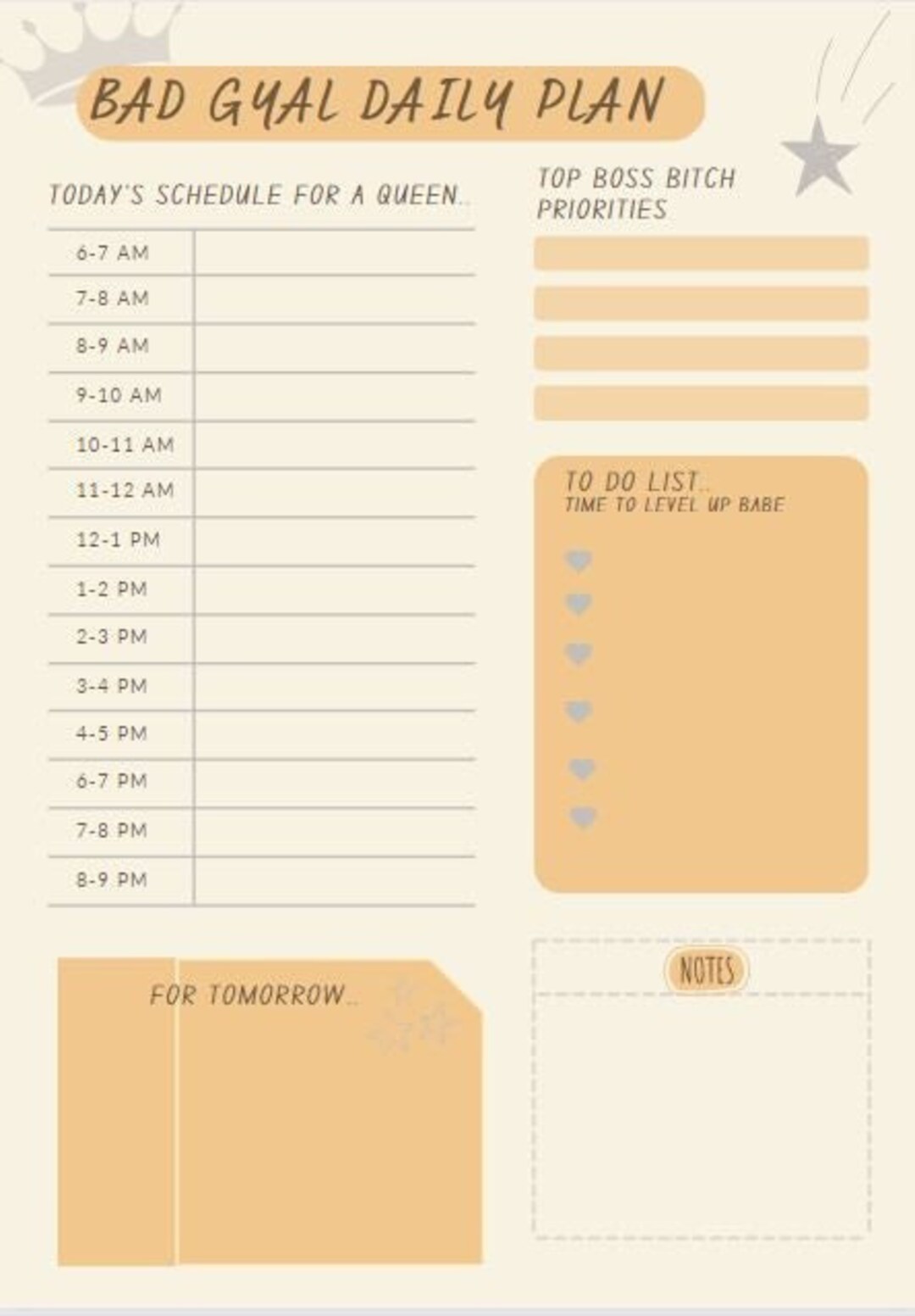2023 Bad Gyal/gal Daily Planner - Level up Your Day - Etsy