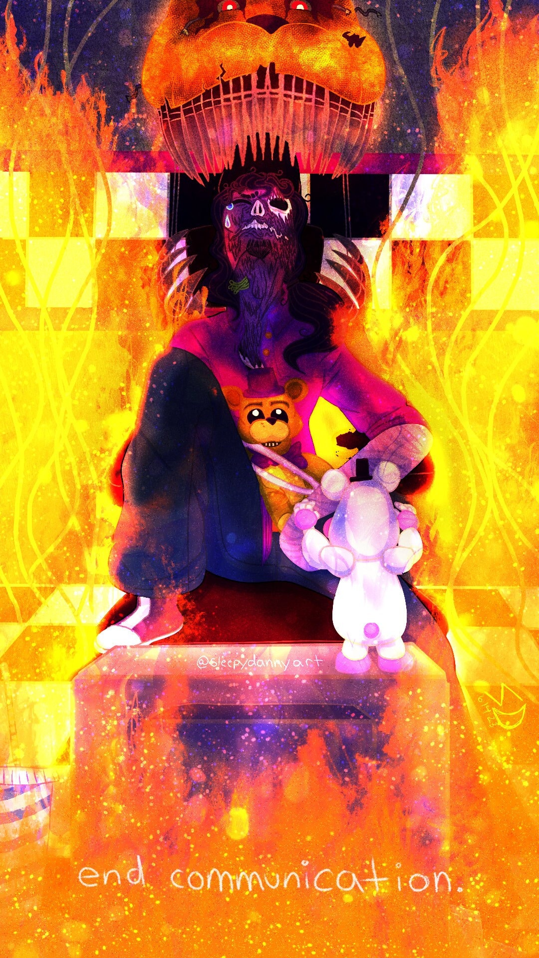 FNAF PIZZERIA SIMULATOR Michael Afton Nightmare Fredbear Print 13 X 19 ...