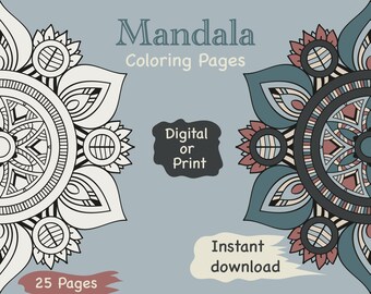 V.152 Coloring Book PDF Mandala Patterns Adult Coloring Pages Printable ...