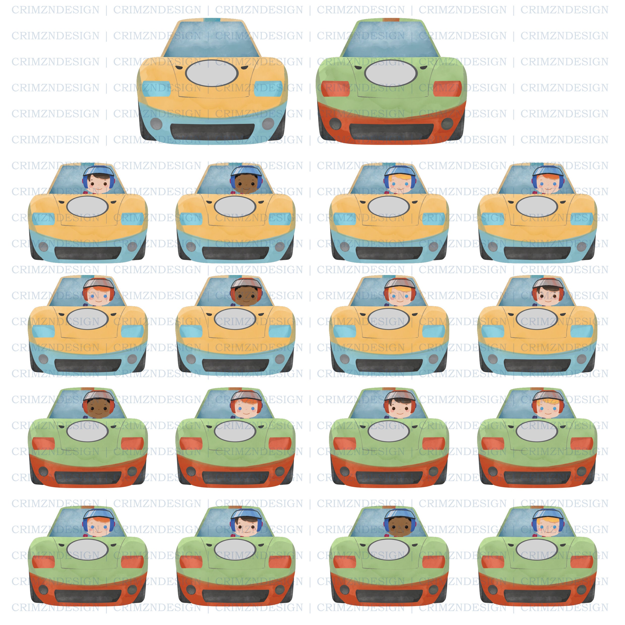 Race Cars Cute Cars Watercolor Watercolor Boy Clipart - Etsy