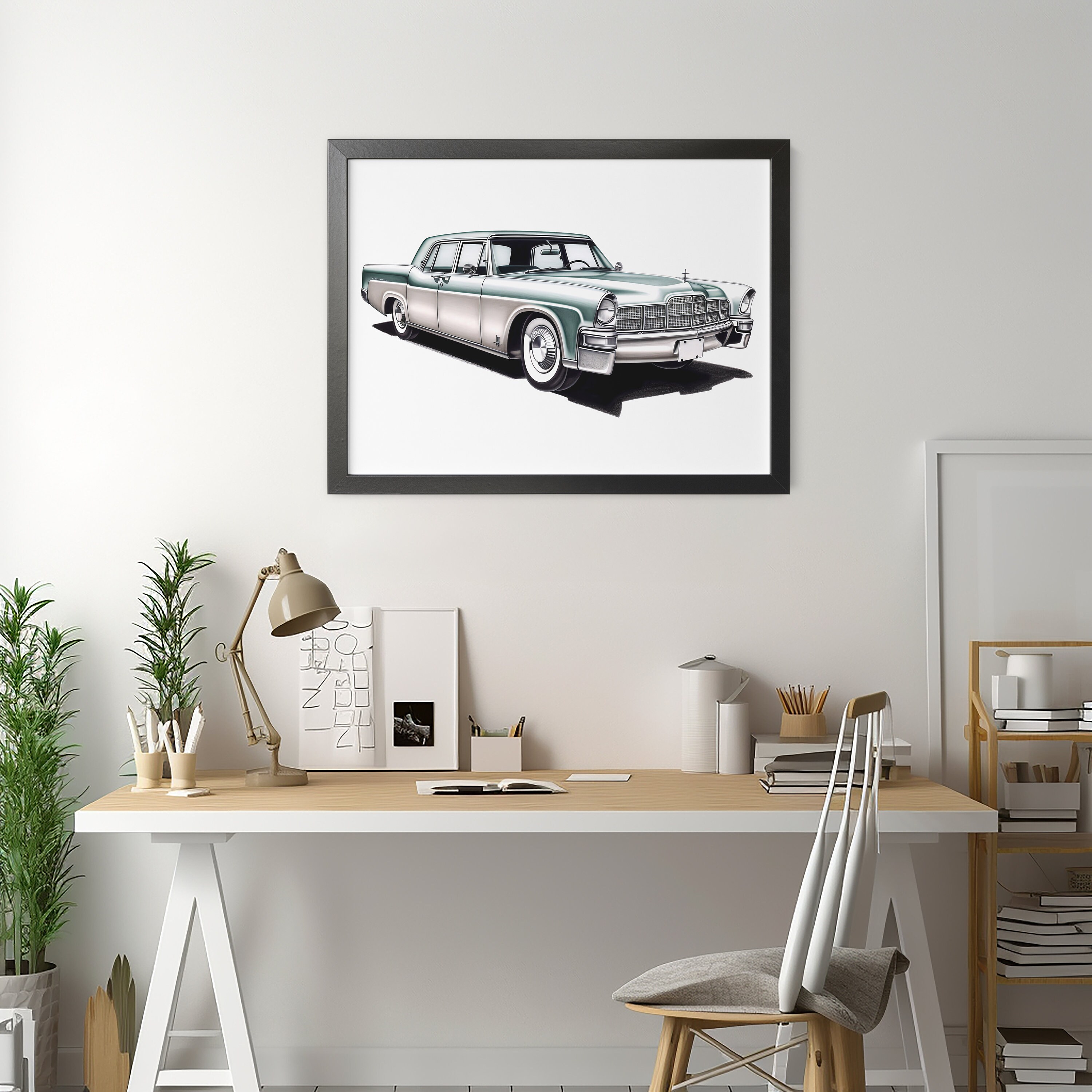 Timeless Lincoln Continental Art Print Vintage Car Wall Decor for Car ...