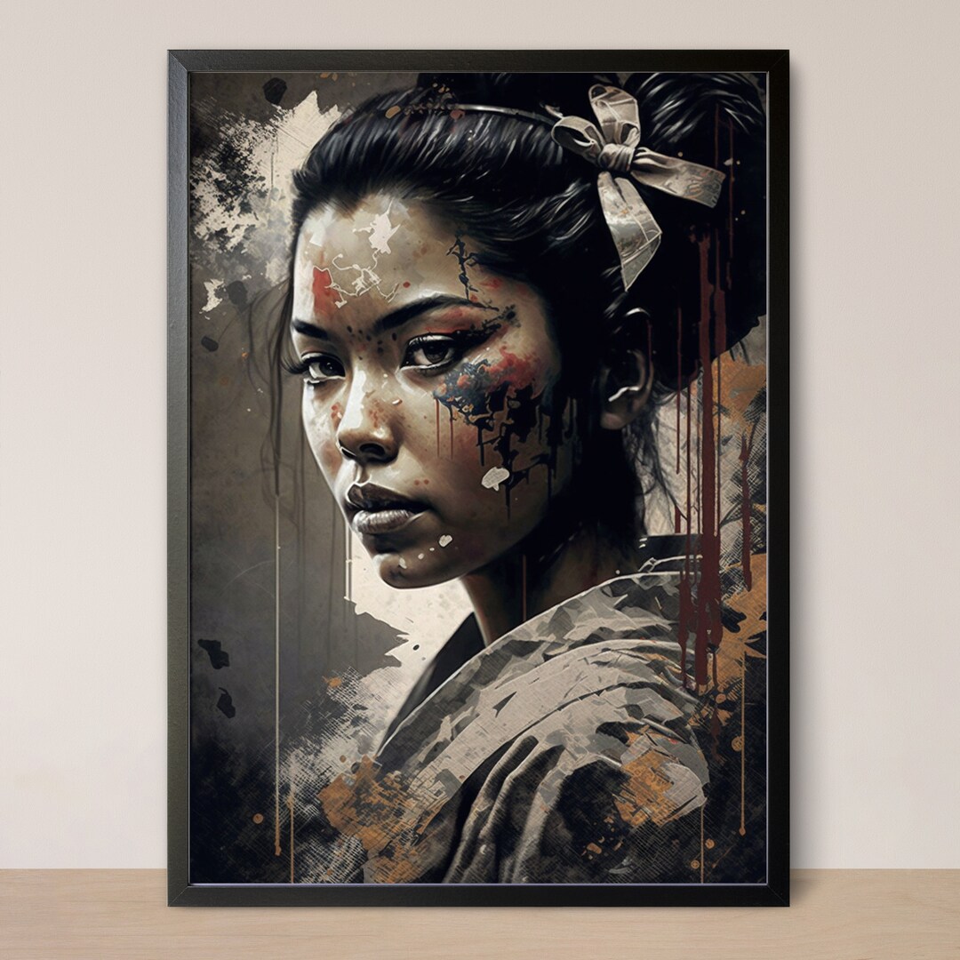 Elegant Japanese Geisha Art Print for Oriental Art Enthusiasts: Vintage Wall Decor and Perfect ...