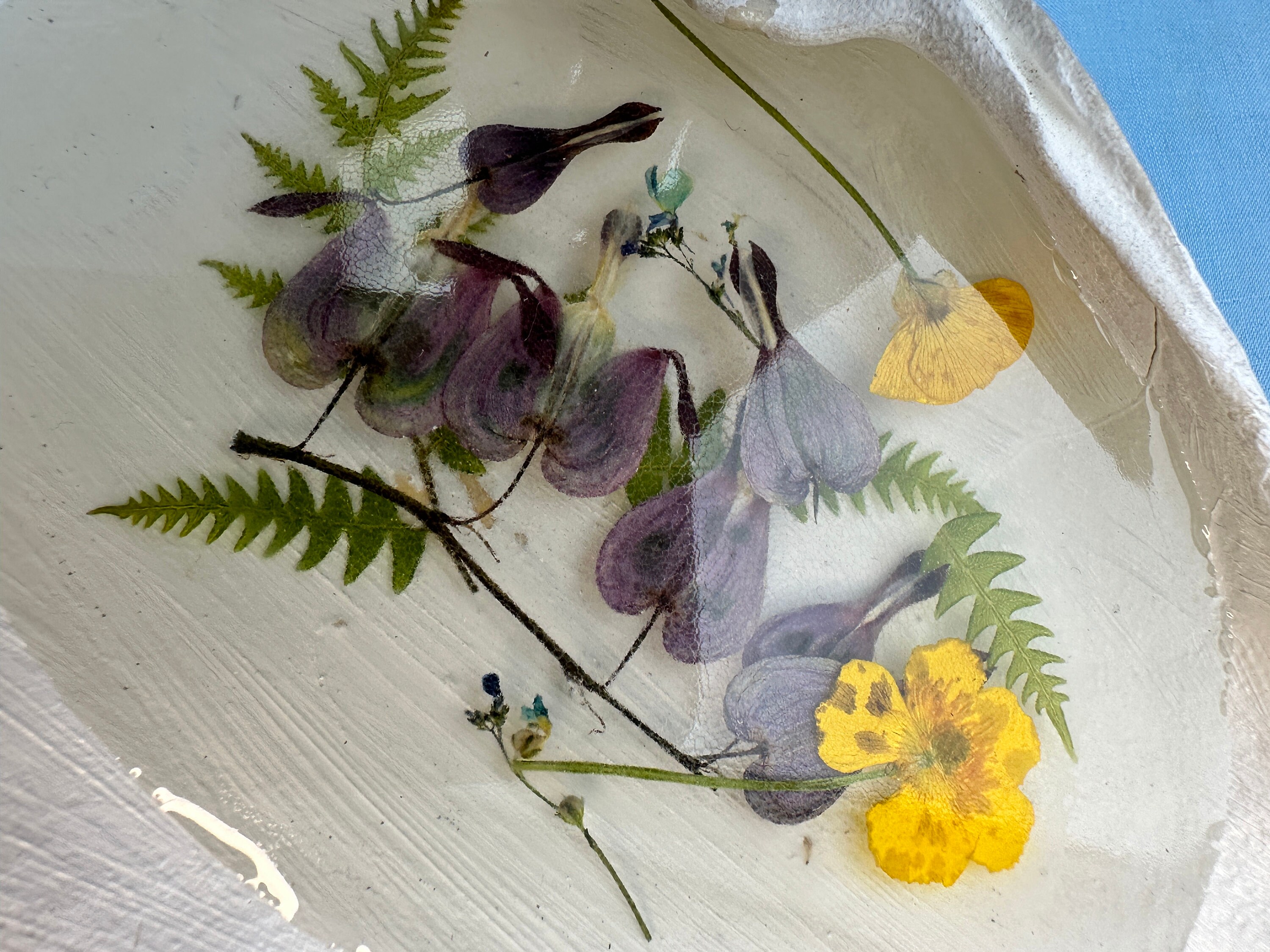 Seashell Resin Art, Clamshell Wildflowers Set in Resin, Bleeding Hearts ...