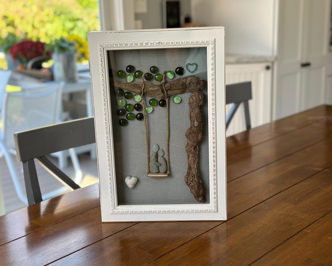 Tree of Life Shadow Box | Stone Couple on Swing, Coastal Wall Decor - Etsy