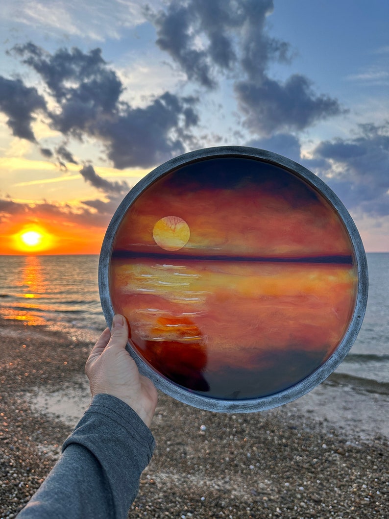 Epoxy Resin Sunset Wall Hanging - Etsy