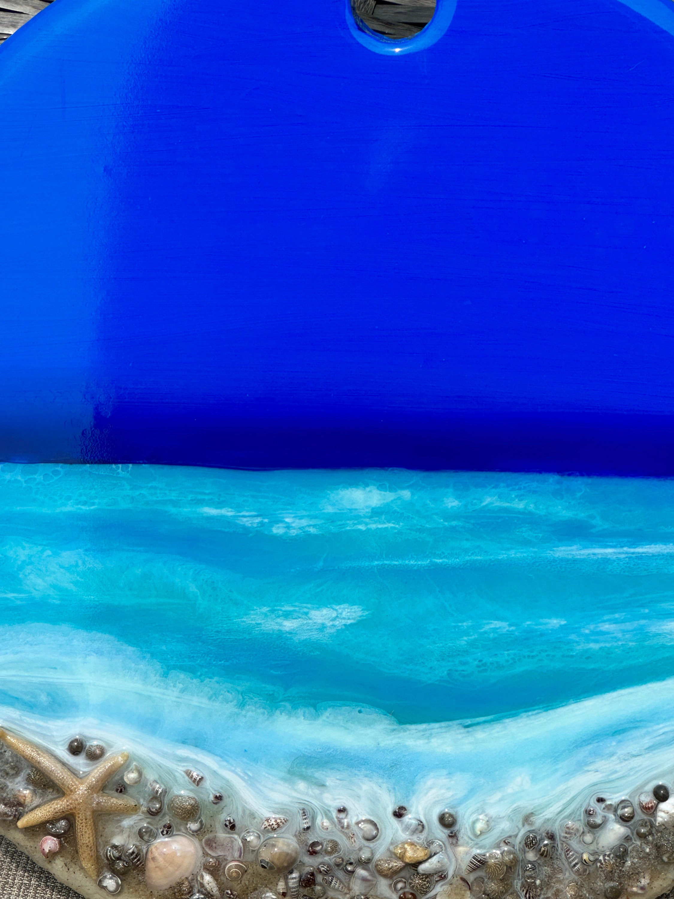 Beach Resin Painting, Round Beach Painting, Epoxy Beach Painting ...