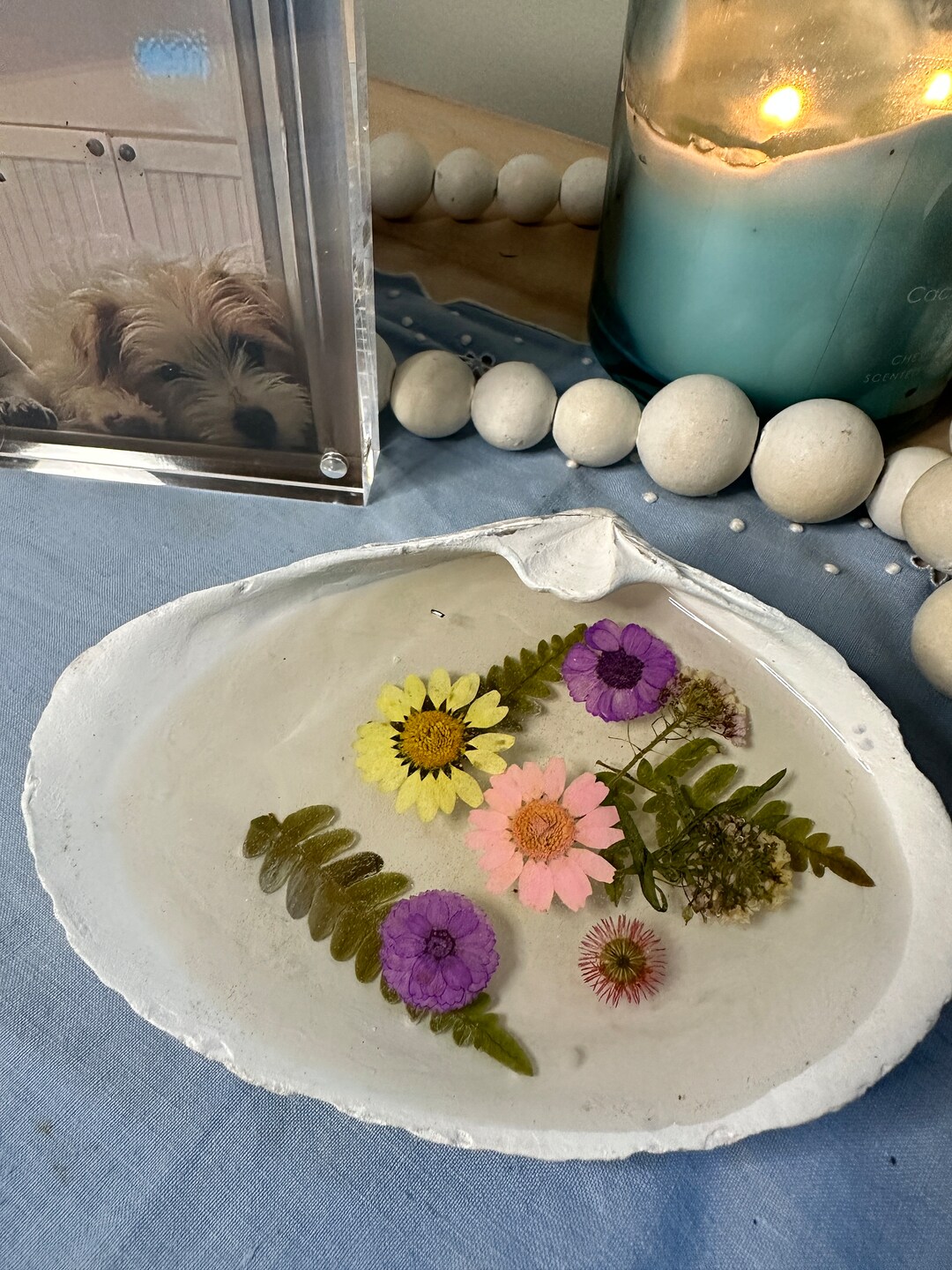 Clamshell Resin Art, Clamshell Botanical Resin Art, Wildflower Resin ...