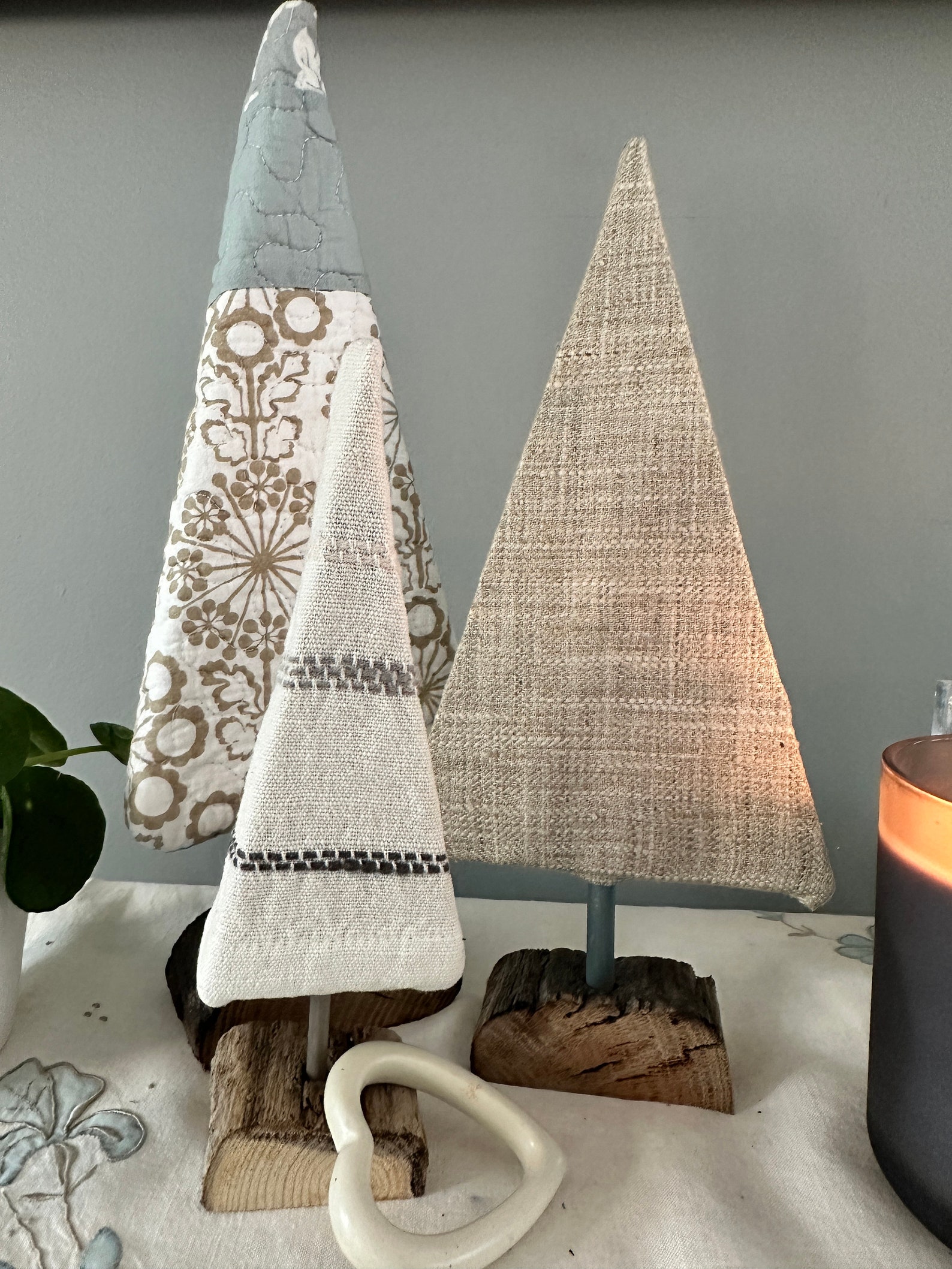 Modern Farmhouse, Fabric Trees, Farmhouse Christmas Tree, Modern Mantle ...
