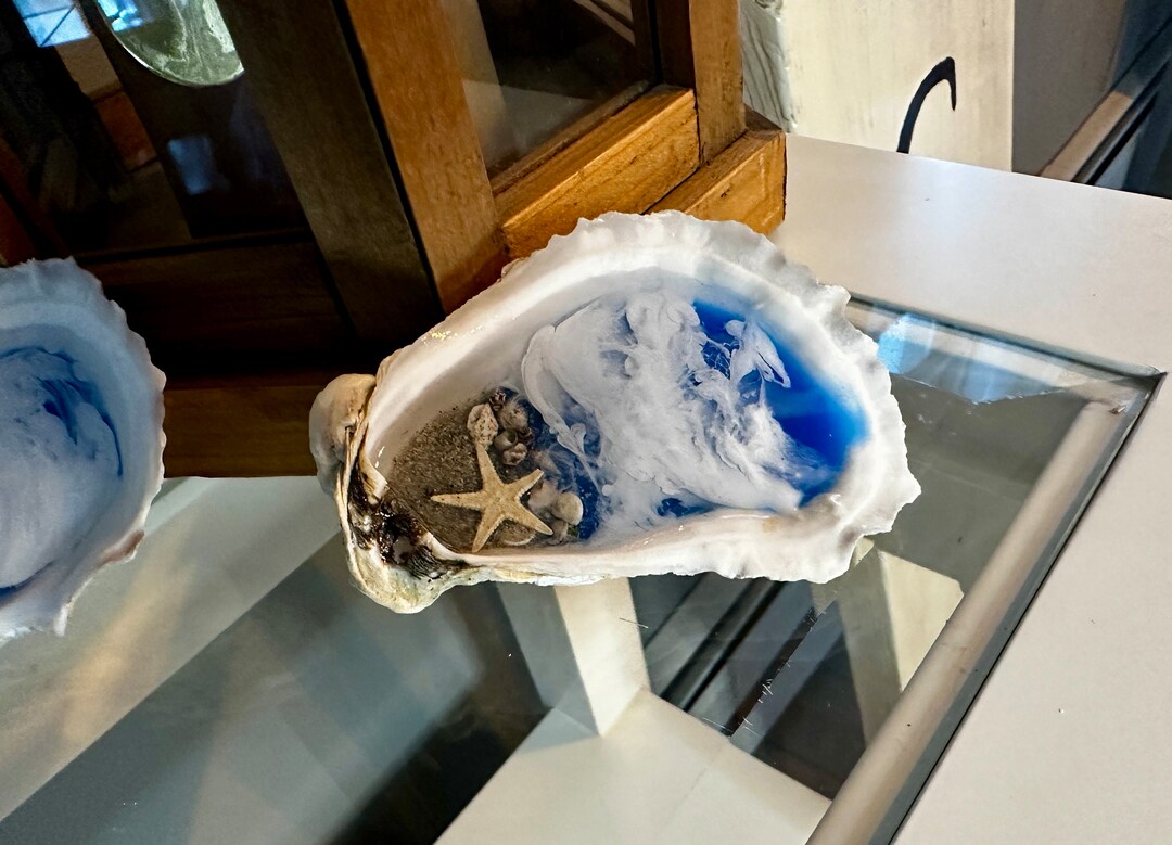 Oyster Shell Beach Scene, Resin Oyster Shell Beach Scene, Shells With ...