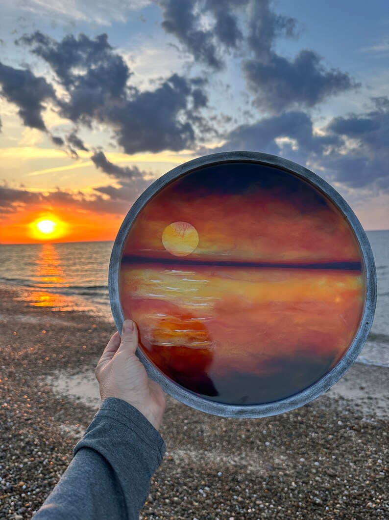 Epoxy Resin Sunset Wall Hanging - Etsy