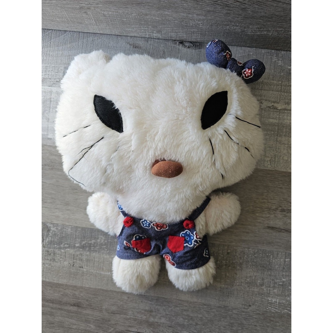 Rare Vtg Hello Kitty Plush Toy Vintage Blue Floral Overalls 18" 1970s ...