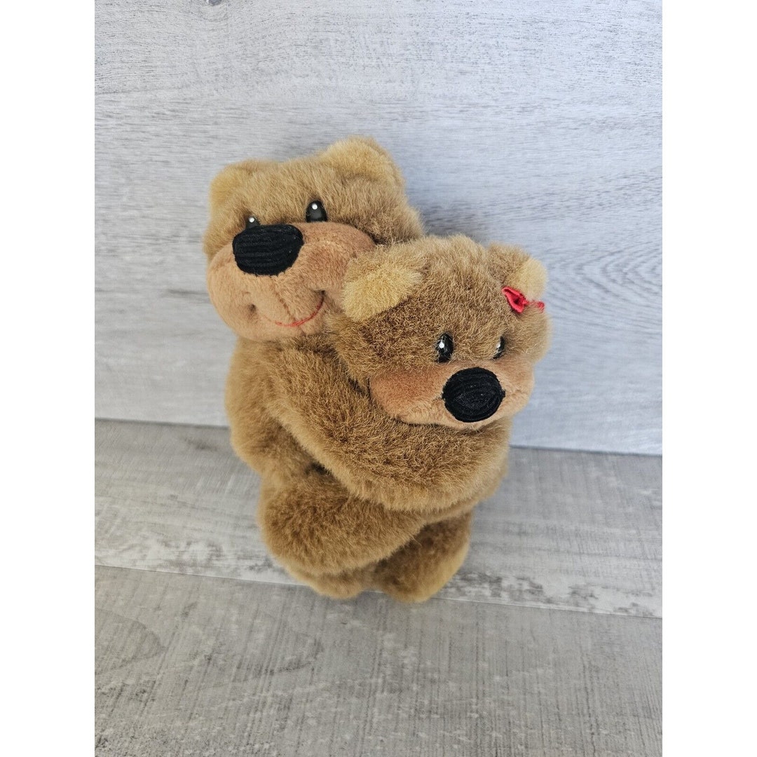 Vtg First & Main 8" Huggin Buddies Plush 2 Bears Hug Lovers Teddy Bear ...