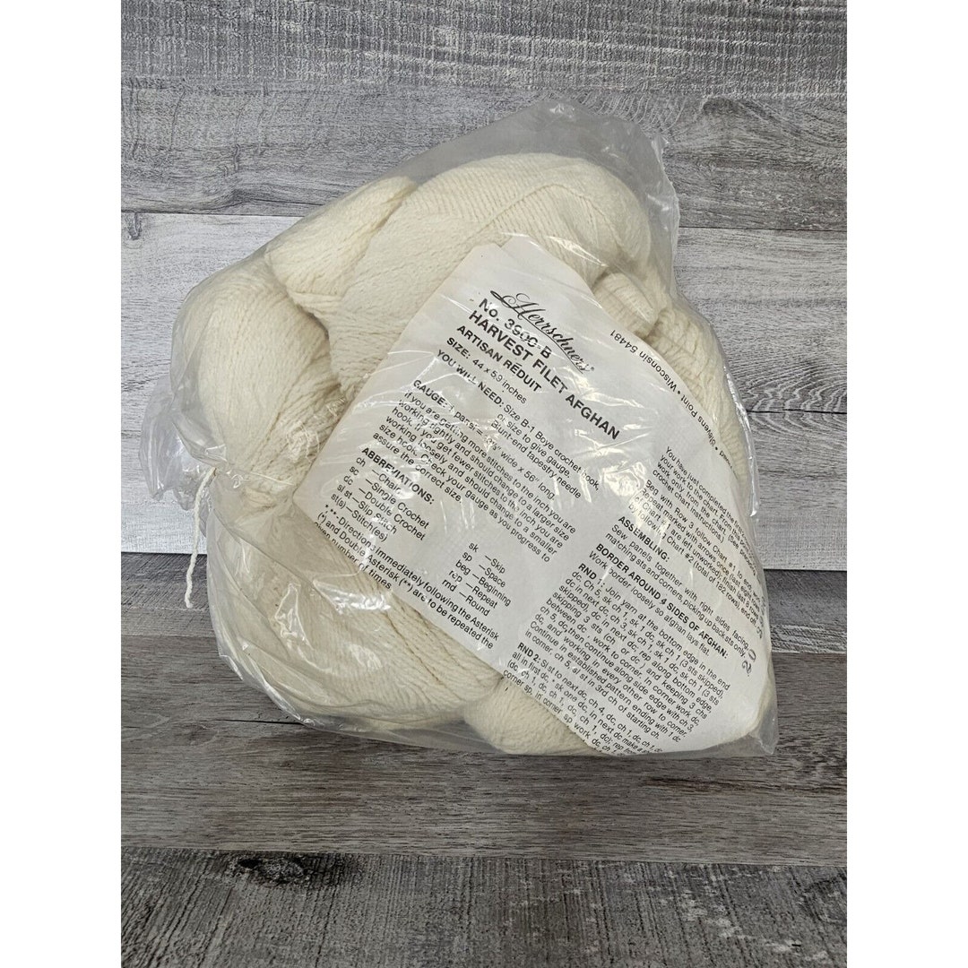 Vtg Herrschners Harvest Filet Afghan Kit 3900-B Complete - 44" X 59" - Etsy