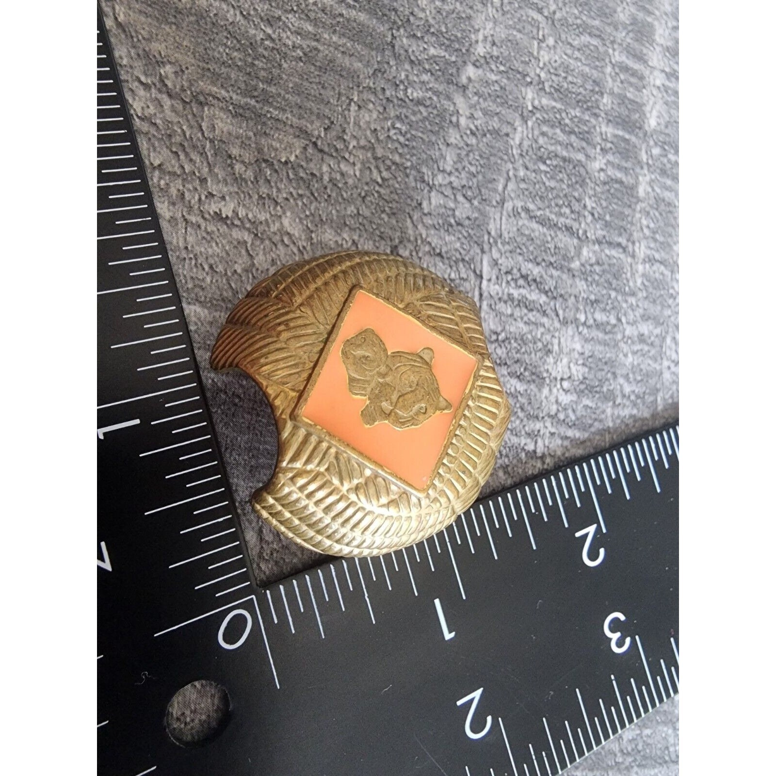 Vintage SCOUT Scarf Tie Neck Slide Holder Brass With Tigers & Orange ...