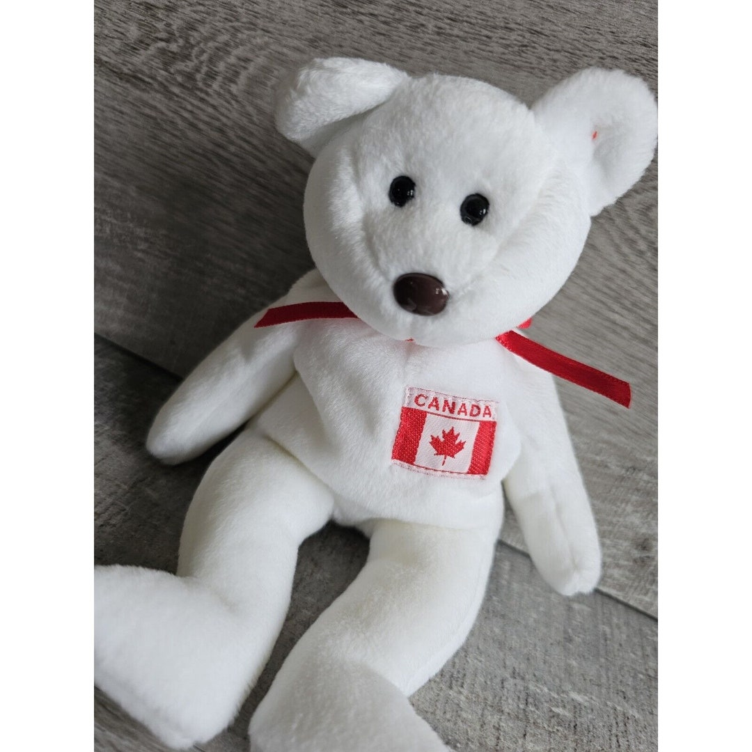 Vtg TY Beanie Babies Collection Maple White Bear 1996 Canada Bear - Etsy