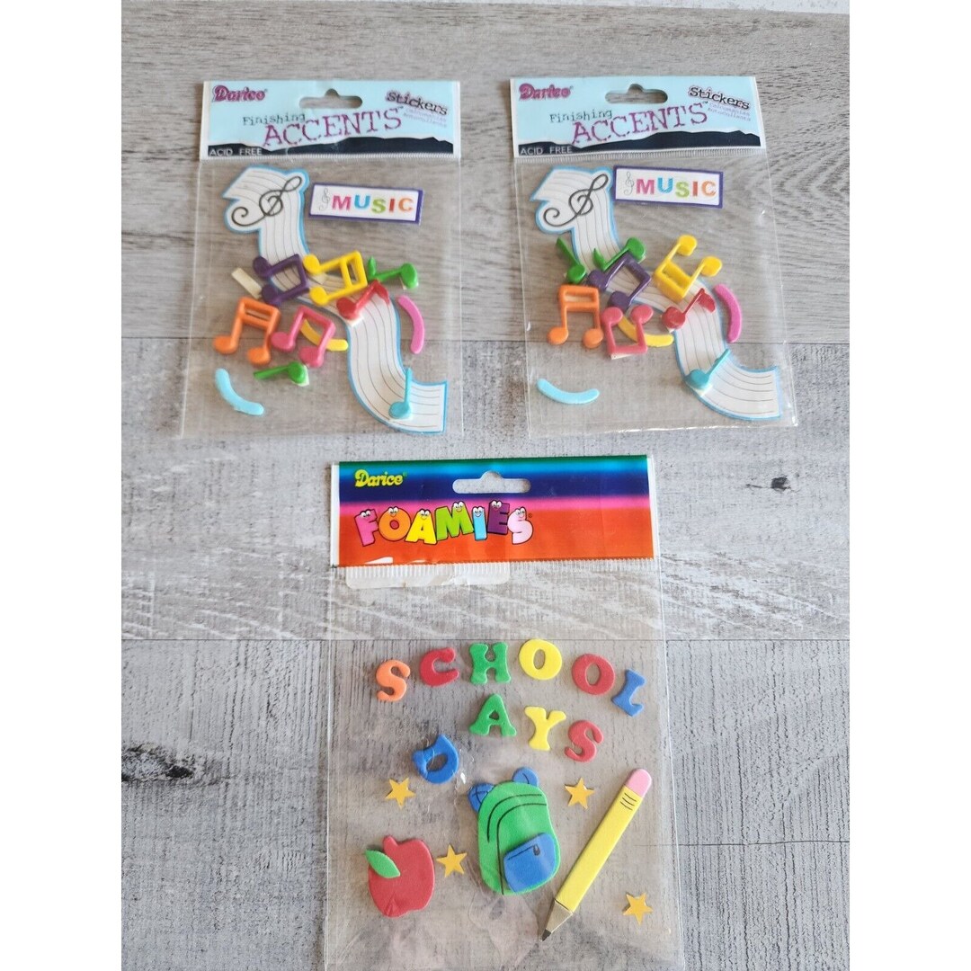 NEW 3D School Days Music Scrapbook Stickers Embellishments Retired ...